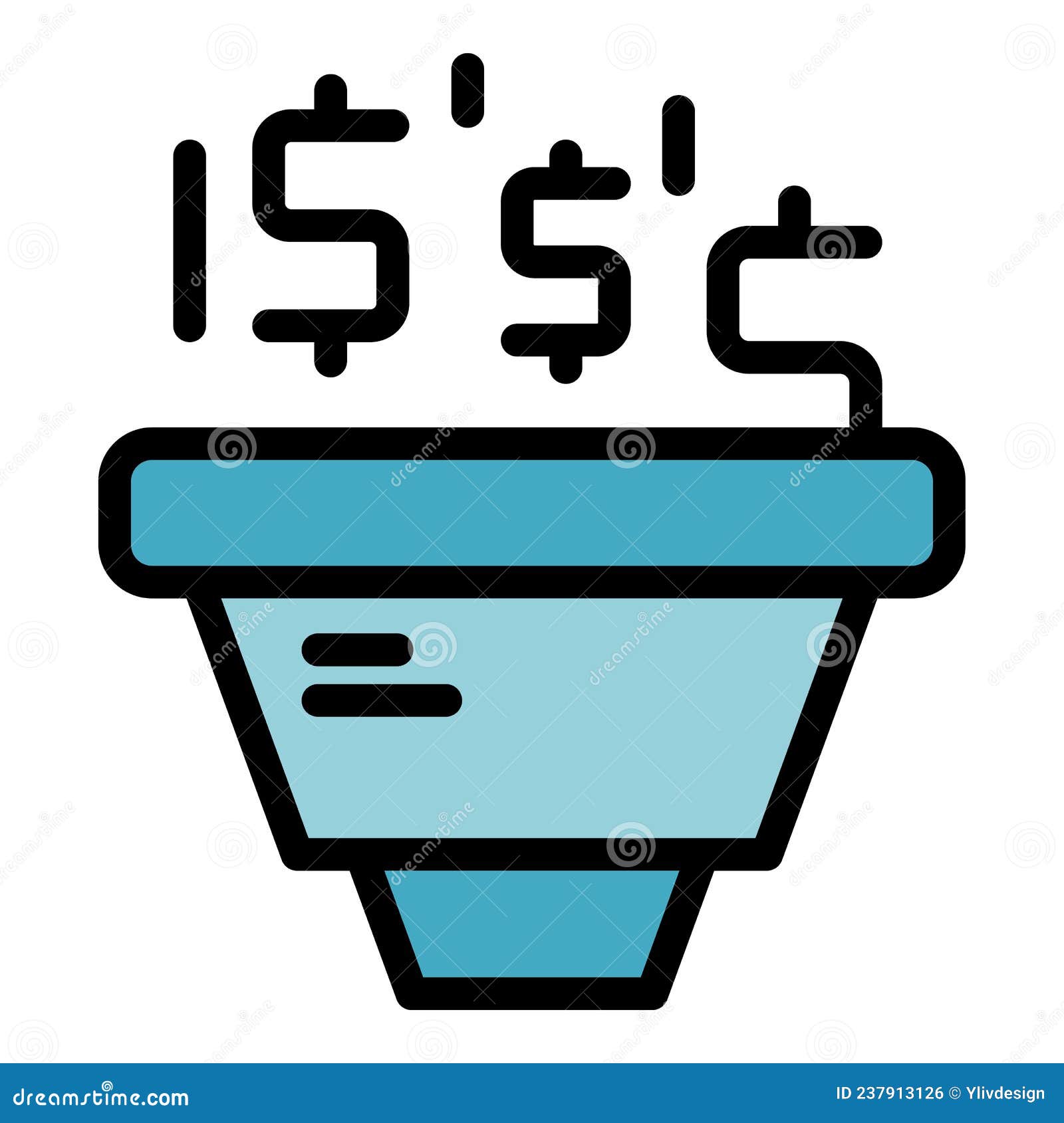 Money Funnel Icon Color Outline Vector Stock Vector - Illustration of ...