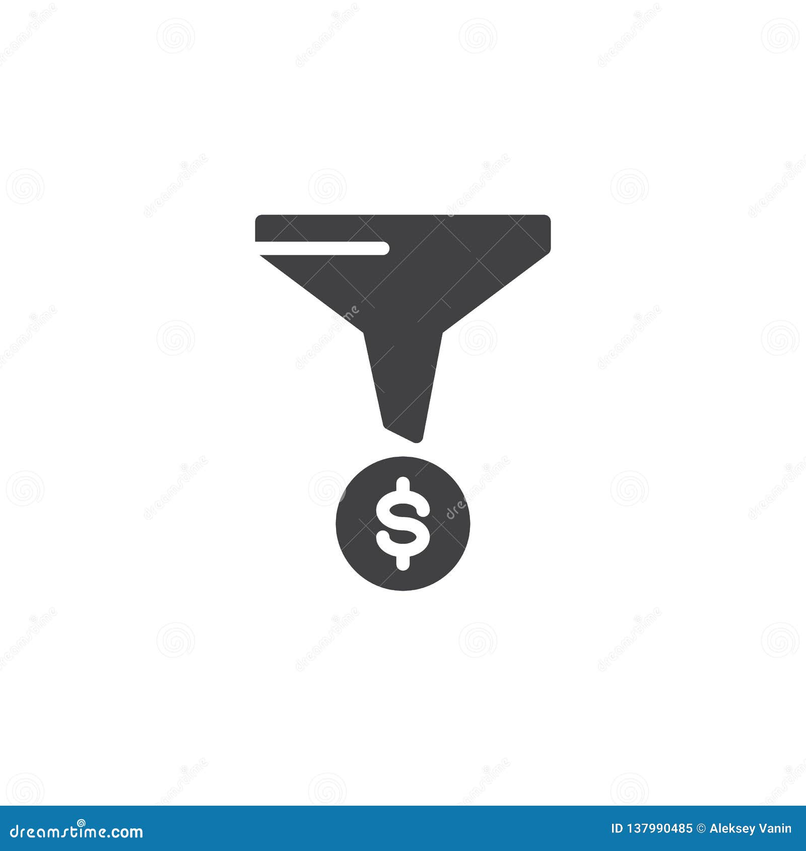 Money funnel vector icon stock vector. Illustration of pixel - 137990485