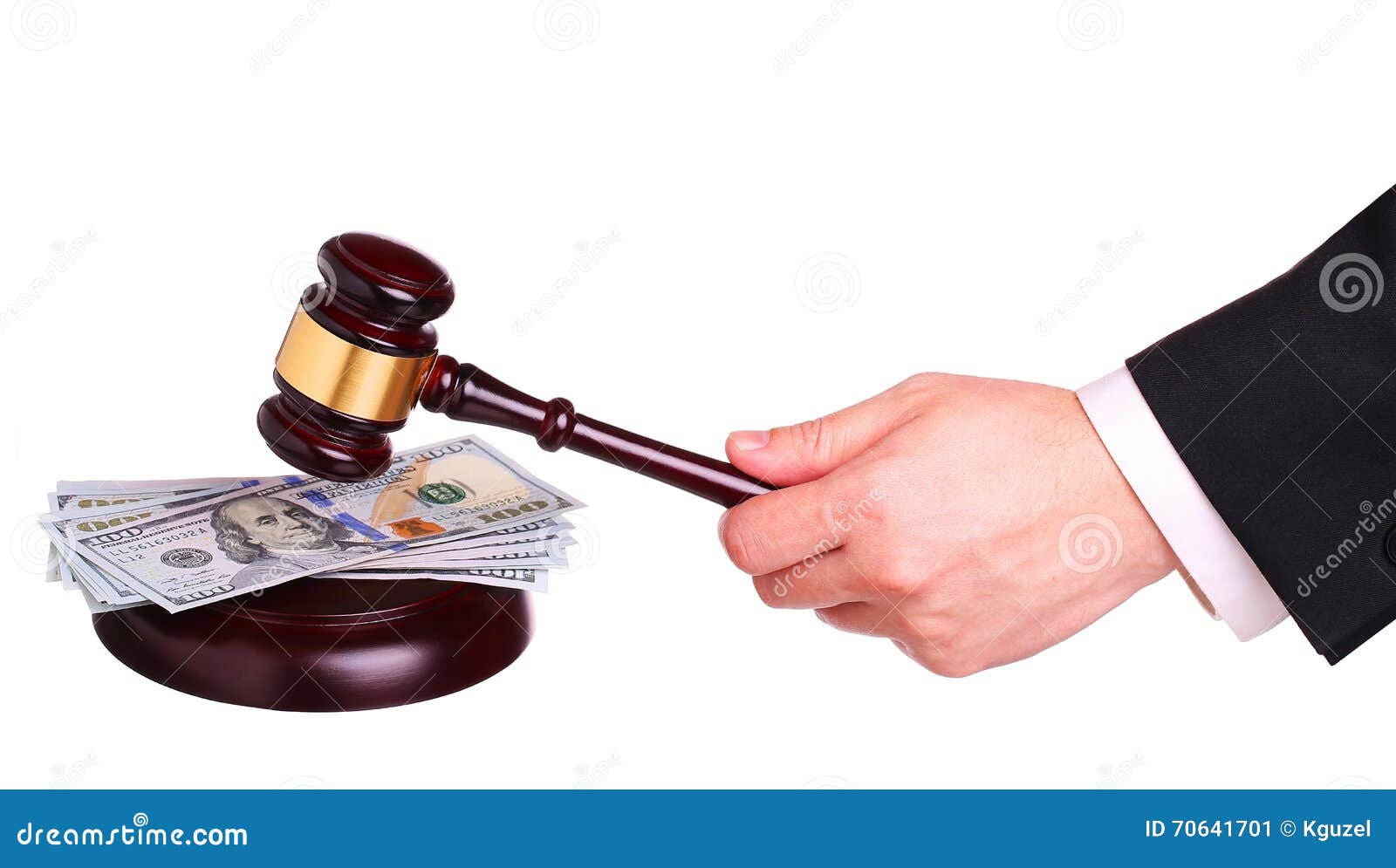 Money and Gavel in Hand Isolated Stock Image - Image of hitting, guilt ...
