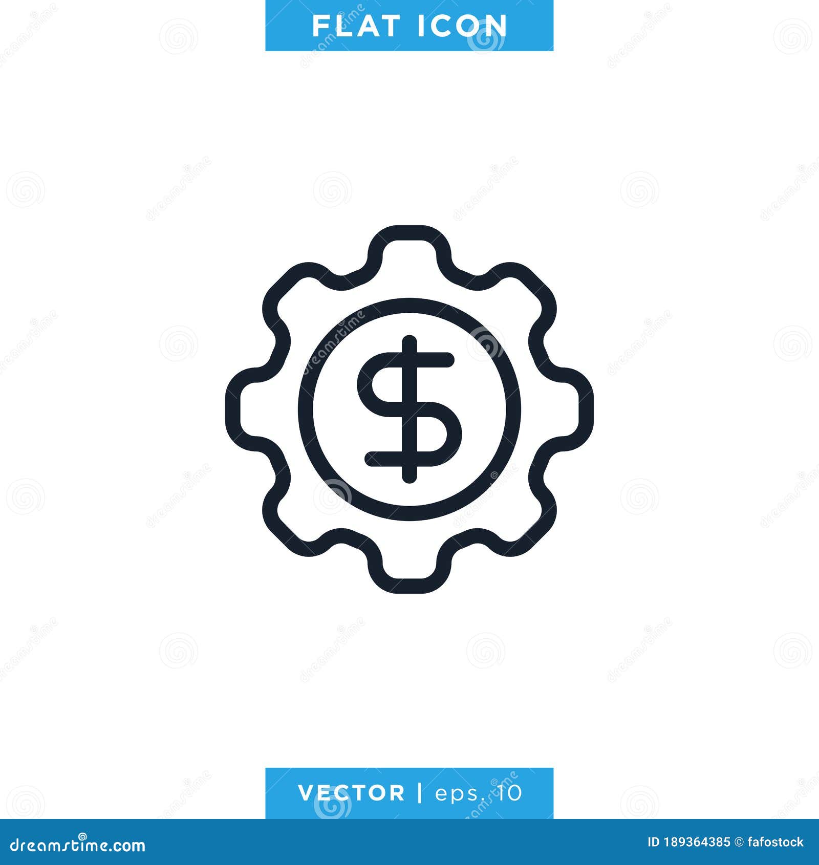 Money and Gear Icon Vector Design Template. Dollar Currency Stock ...