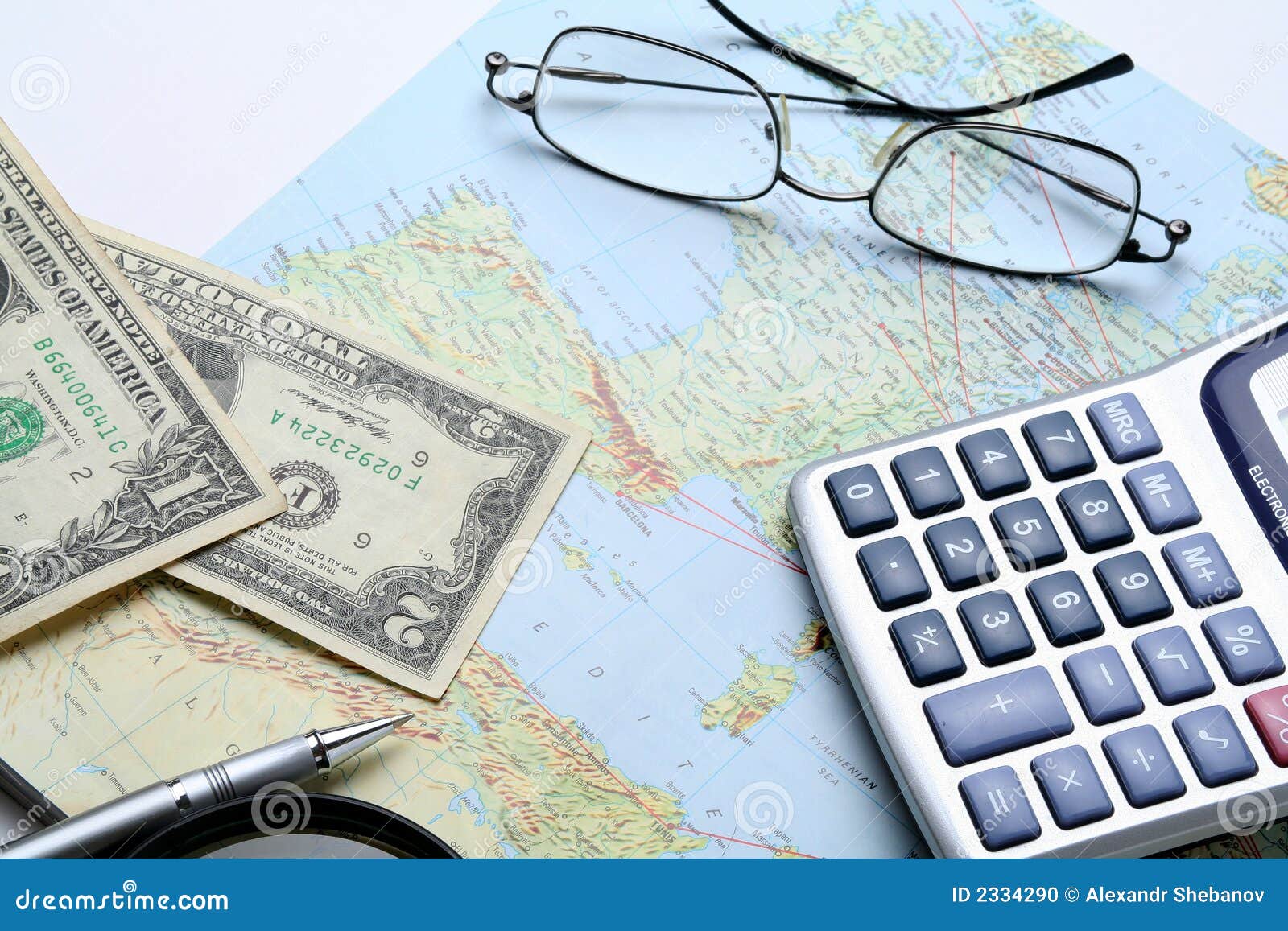Money and geographical map stock photo. Image of backgrounds - 2334290
