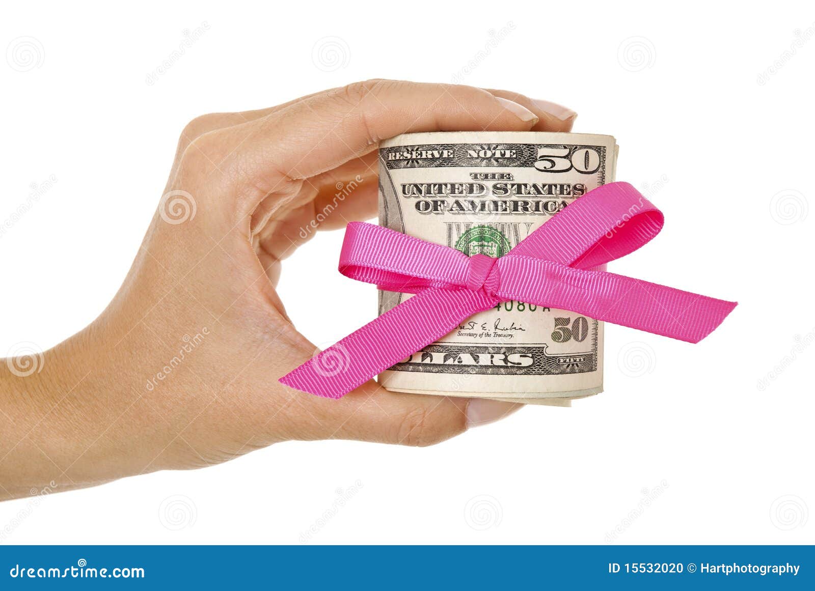 Money gift in dollar bills stock photo. Image of financial - 15532020