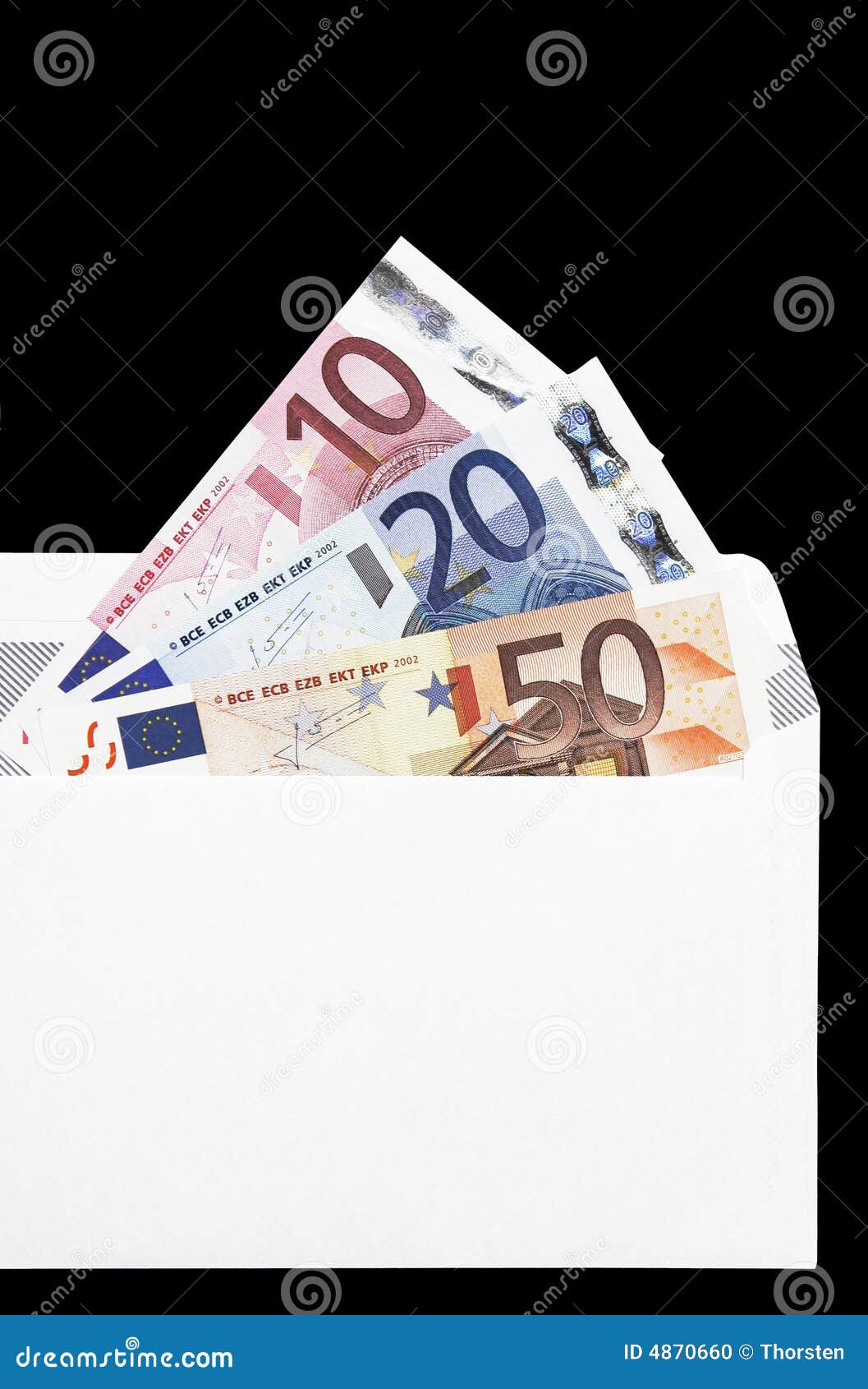 Money Gift in Envelope stock photo. Image of bills, blue - 4870660