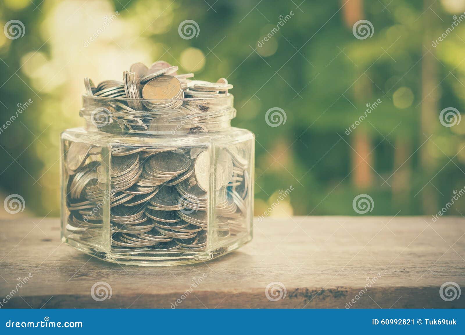 Money in the glass stock image. Image of coconut, currency - 60992821