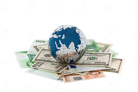 Money and Globe stock image. Image of paper, euro, capitalism - 9779261