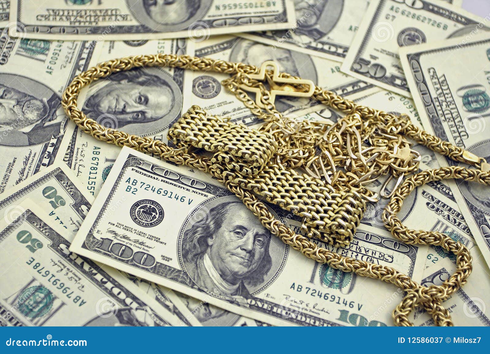 Money And Gold Royalty Free Stock Photography - Image: 12586037