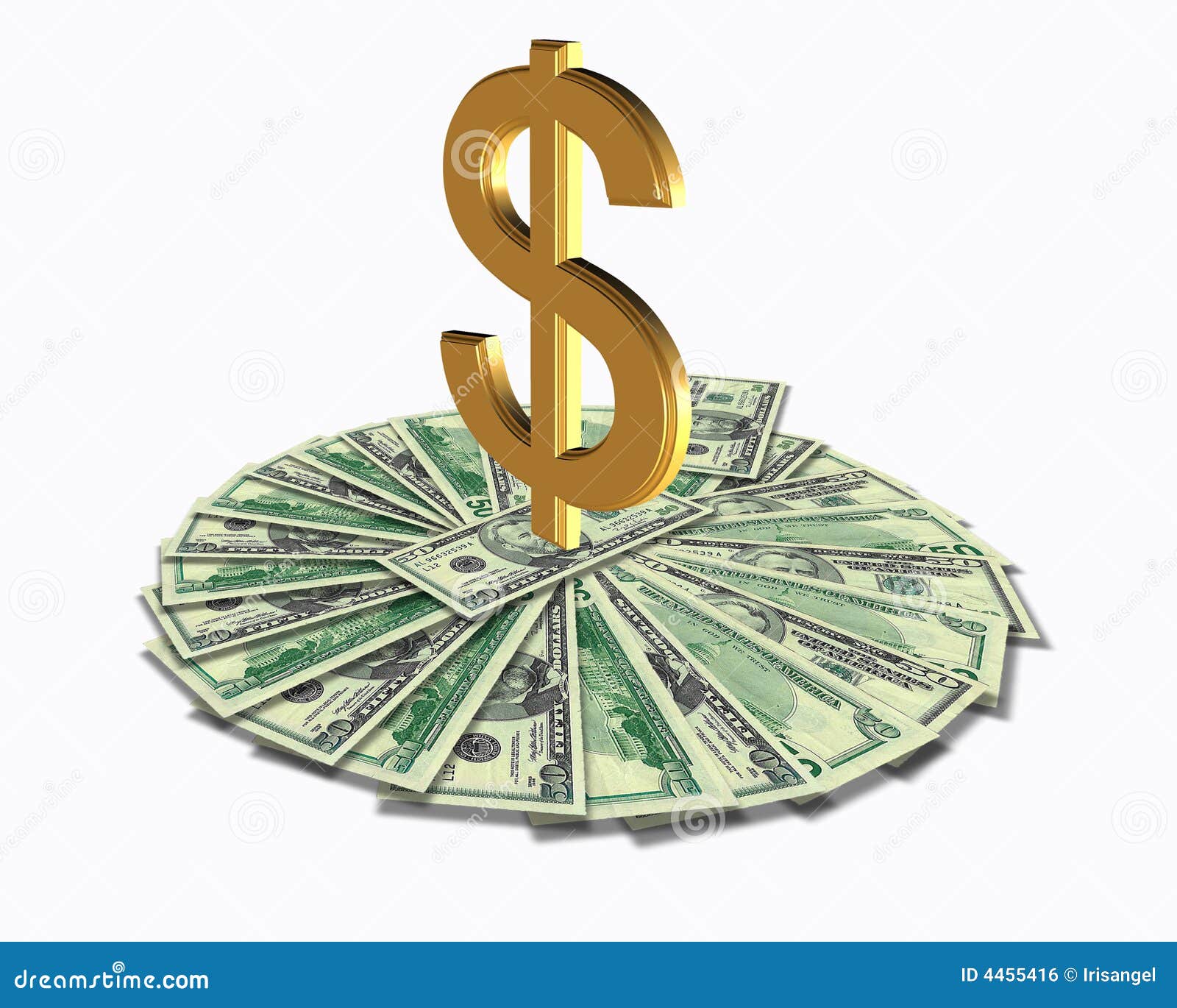 Money and Gold Dollar Sign Symbol Stock Illustration - Illustration of ...
