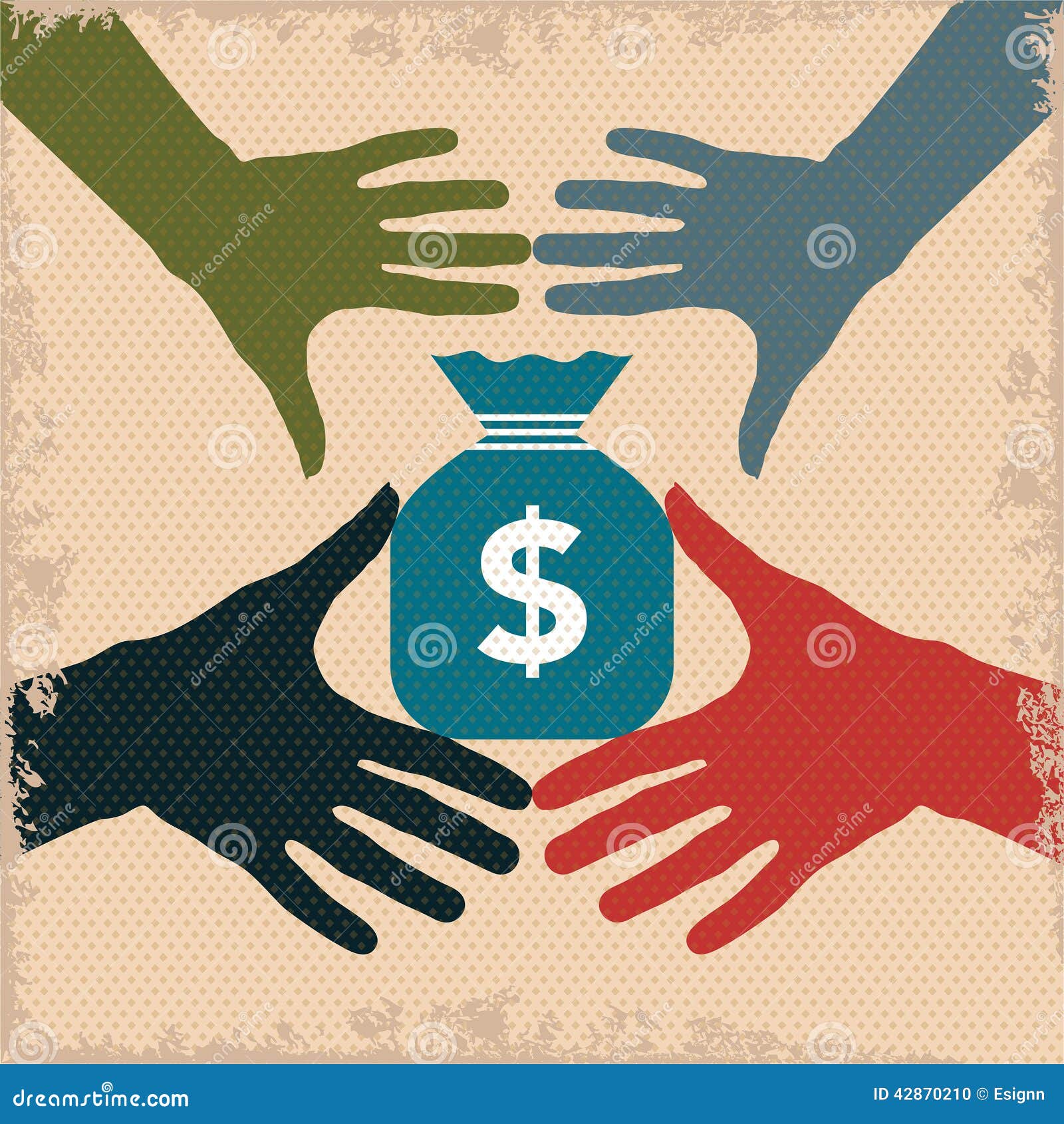 Money Grab with Dollar Sign Stock Vector - Illustration of greed, dough ...