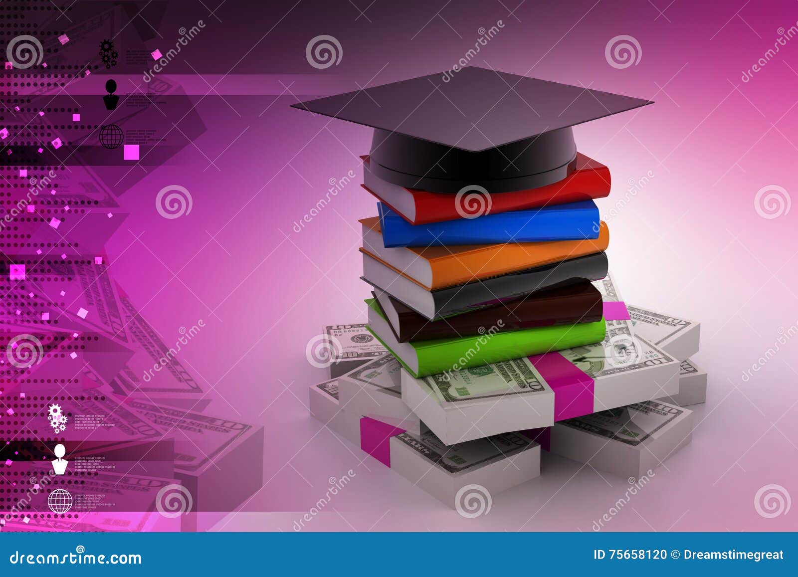 Money for Graduation or Training Stock Illustration - Illustration of ...