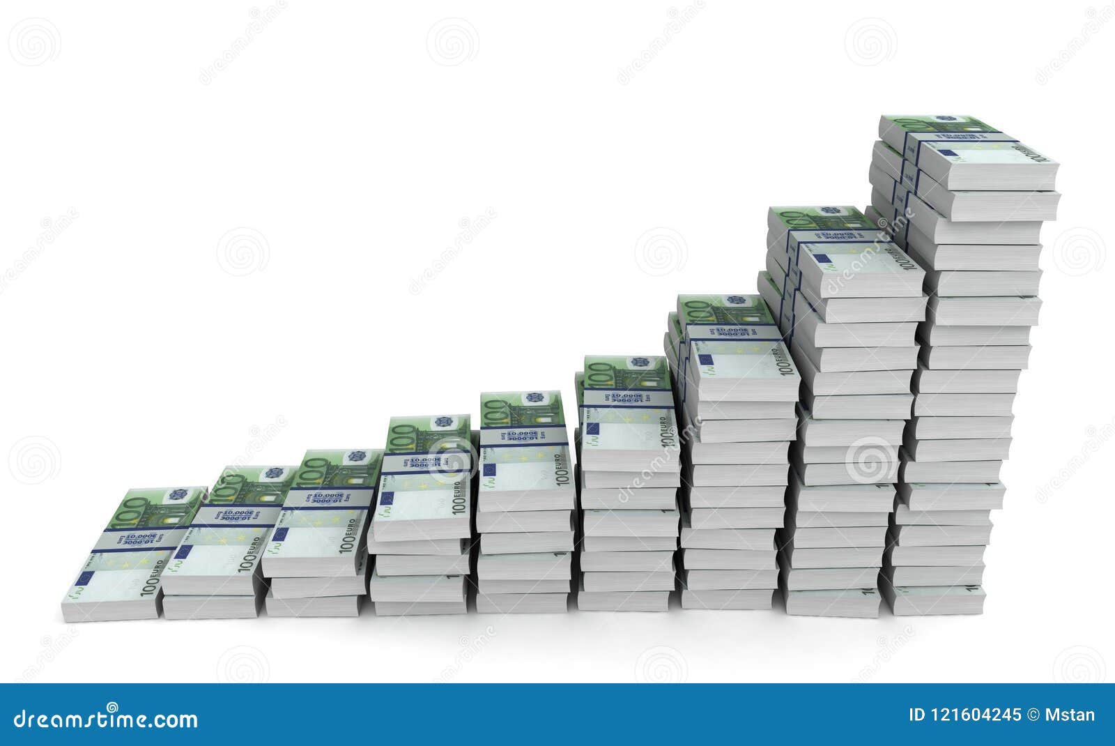 Money Graph 3d Illustration Isolated on White Background Stock ...