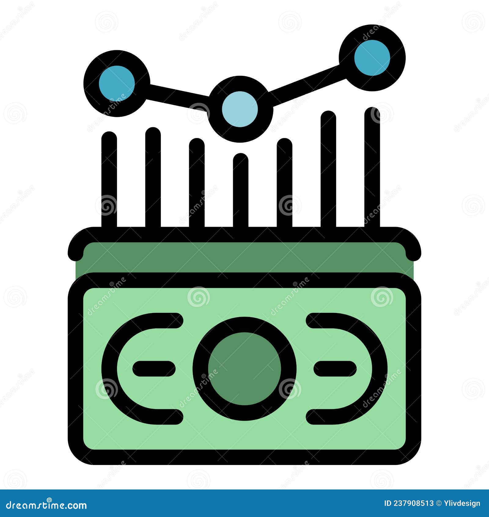 Money Graph Icon Color Outline Vector Stock Vector - Illustration of ...