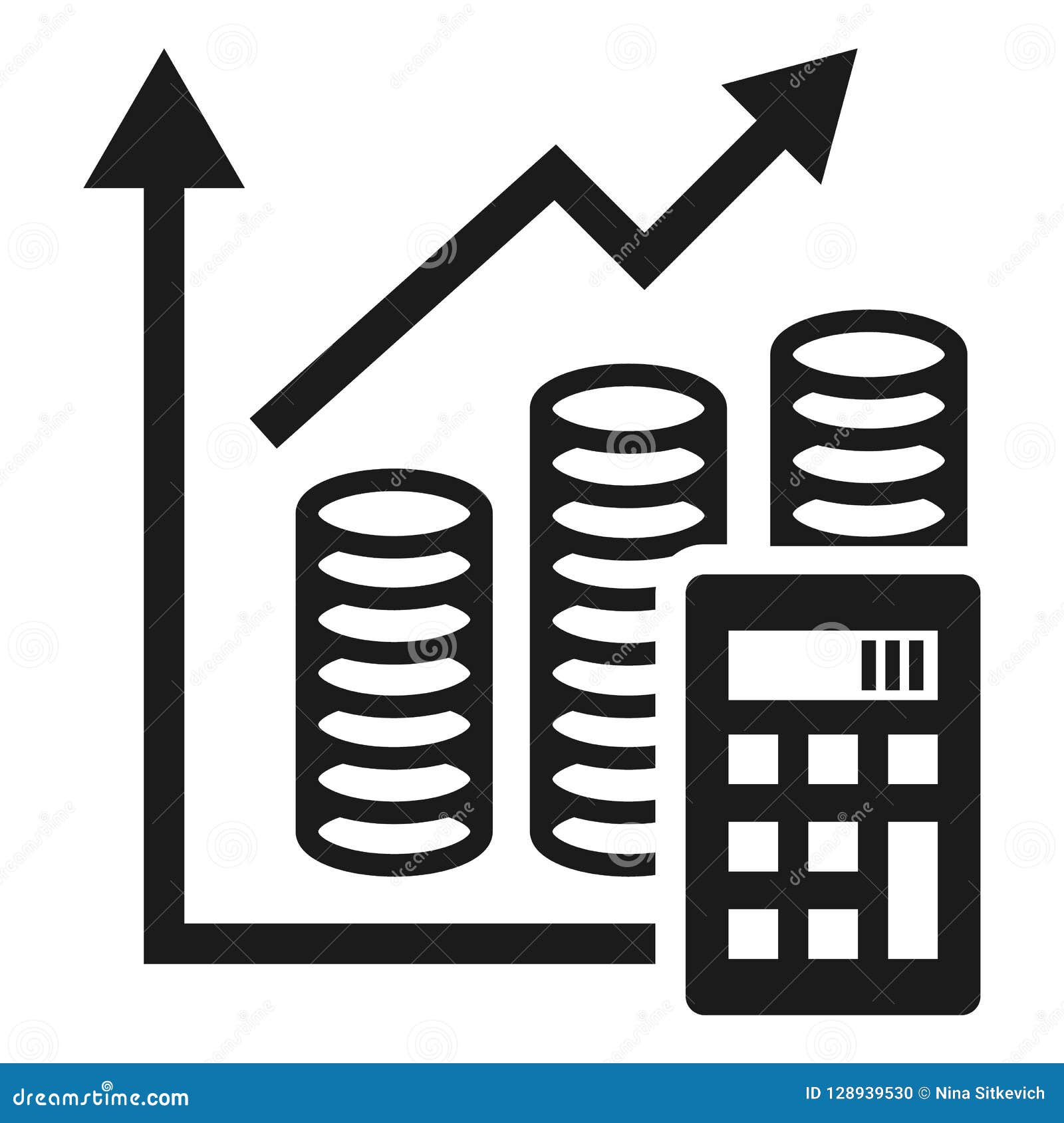 Money Graph Icon, Simple Style Stock Vector - Illustration of growth ...