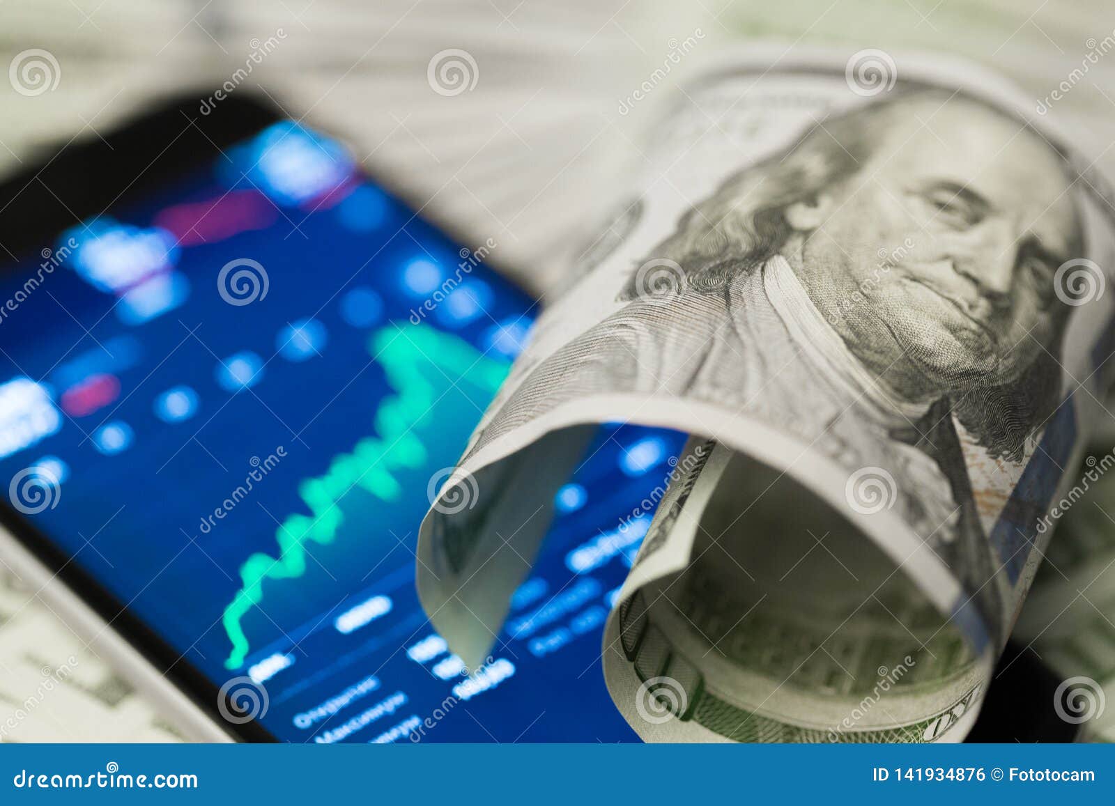 Money and graph - Image stock photo. Image of holding - 141934876