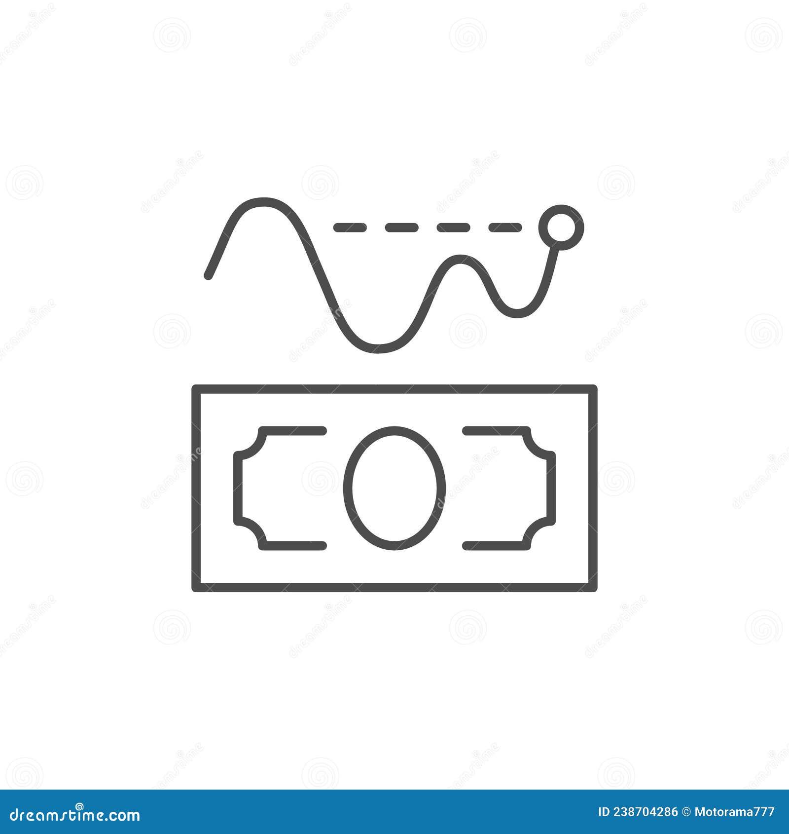 Money Graph Line Outline Icon Stock Vector - Illustration of icon ...