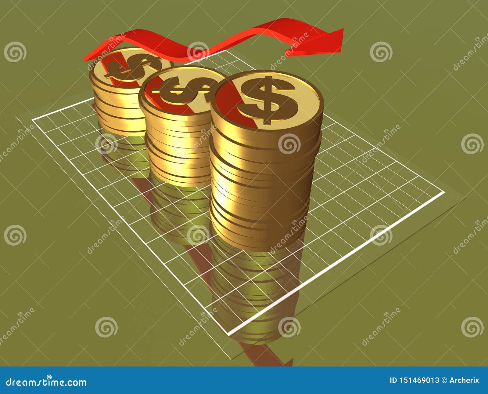 Money and graph stock illustration. Illustration of data - 151469013