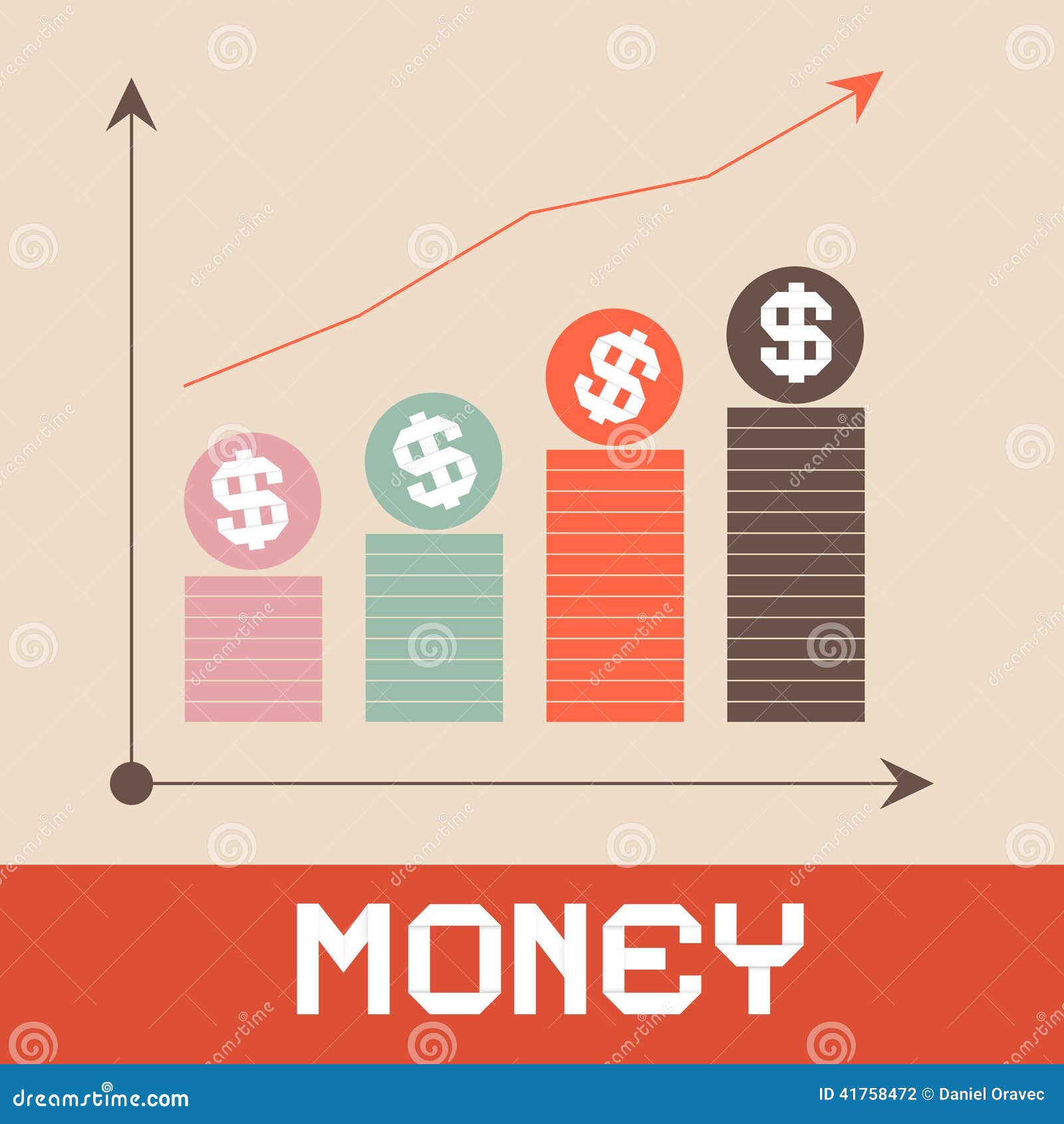 Money Graph Vector Illustration Stock Vector - Illustration of ...