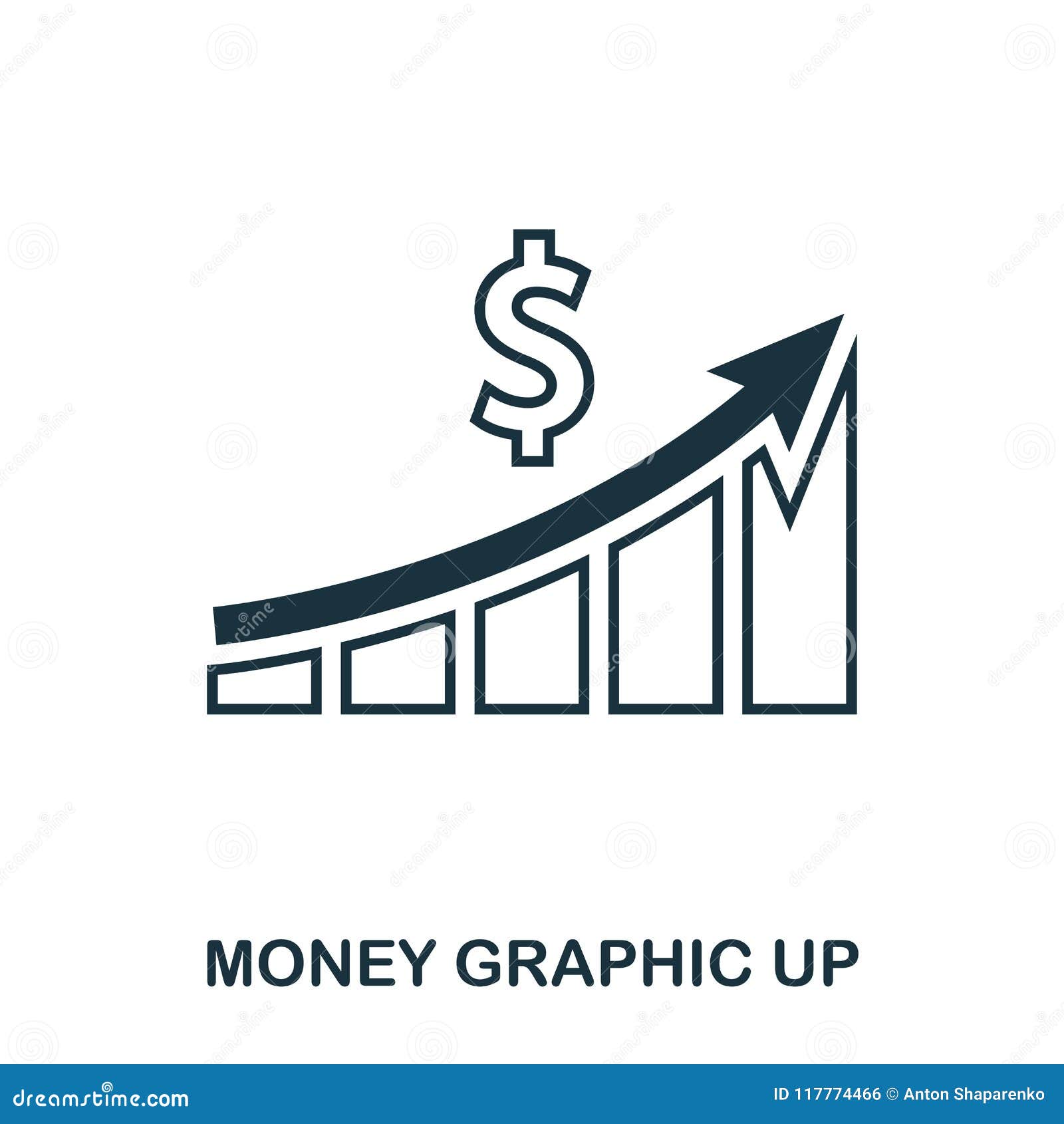 Money Graphic Up Icon. Flat Style Icon Design. UI. Illustration of ... Money Graphic Up Icon. Flat Style Icon Design. UI. Illustration of ...