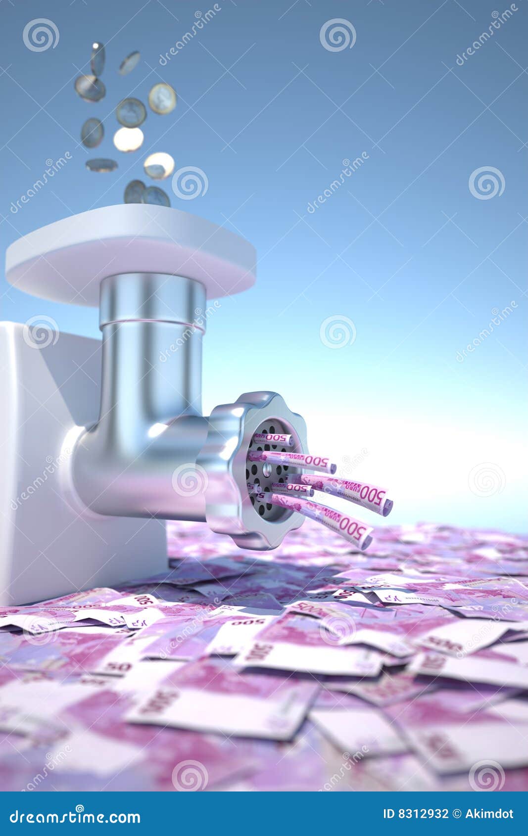 Money grinder stock illustration. Illustration of processing - 8312932