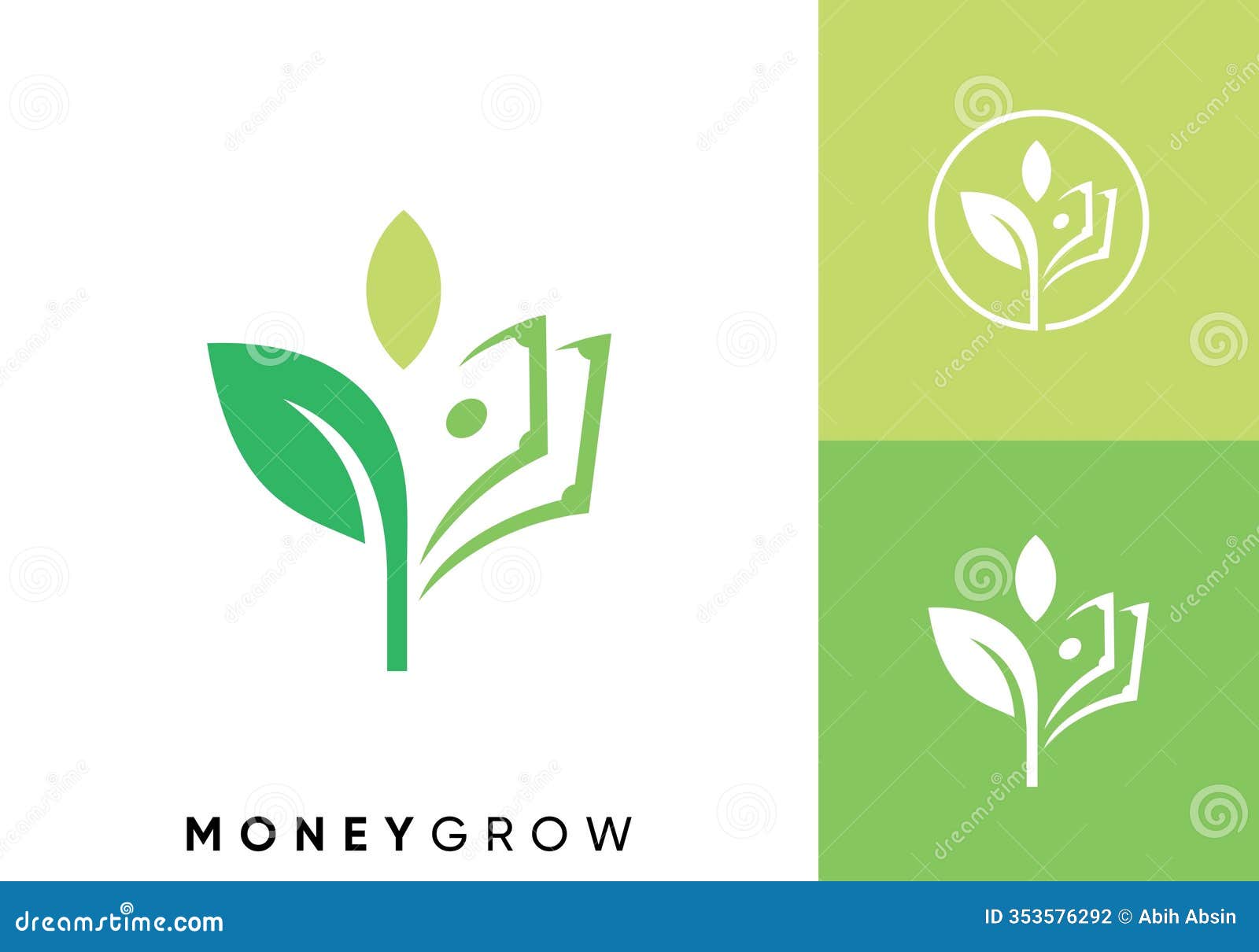 Money Grow Investment Leaf Tree Logo Design Vector Stock Illustration ...