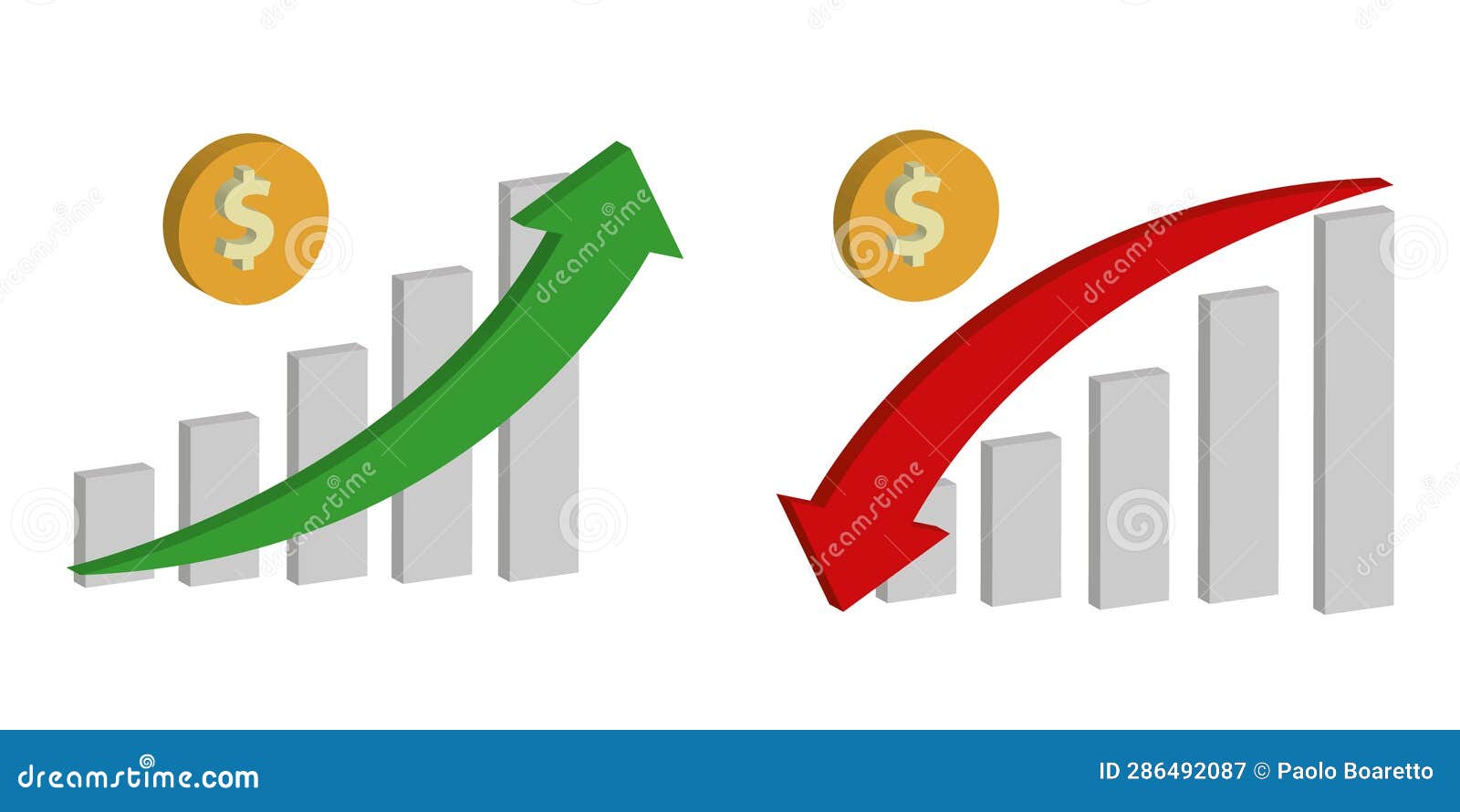 Money Grow Up. 3D Illustration Stock Illustration - Illustration of ...