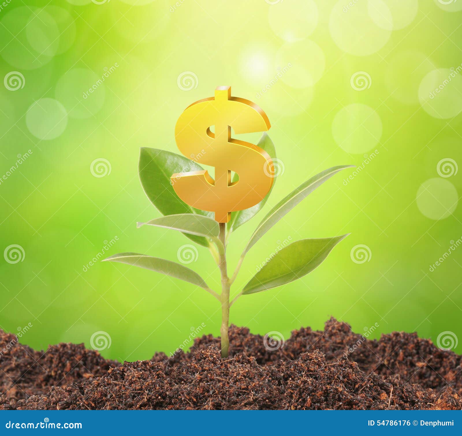 Money growing on tree stock illustration. Illustration of dollar - 54786176
