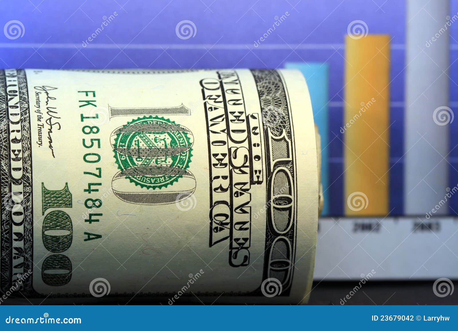 Money Growth with Bar Graph Stock Photo - Image of sale, dollars: 23679042