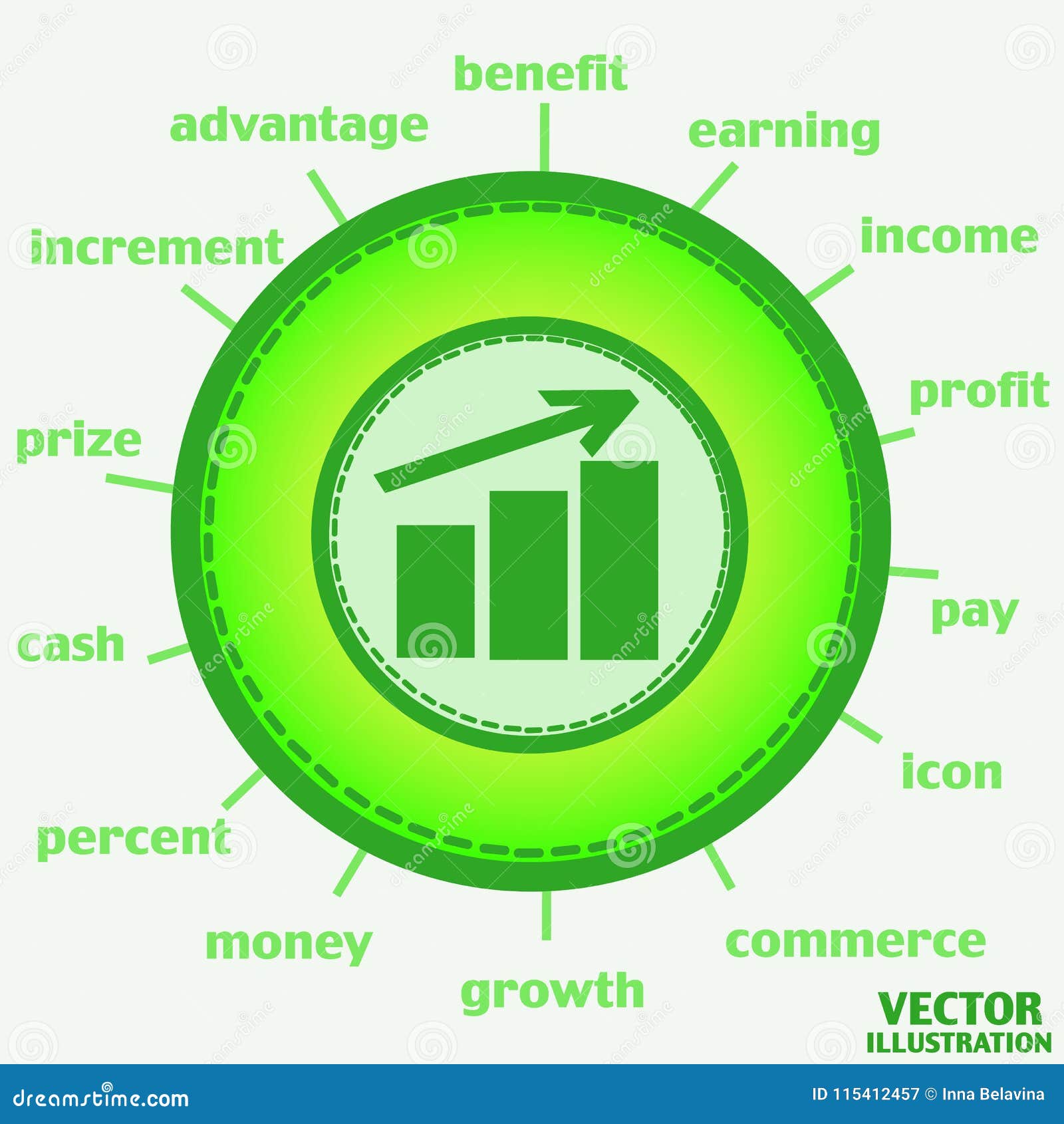 Money Growth Icon. Vector. stock vector. Illustration of flat - 115412457