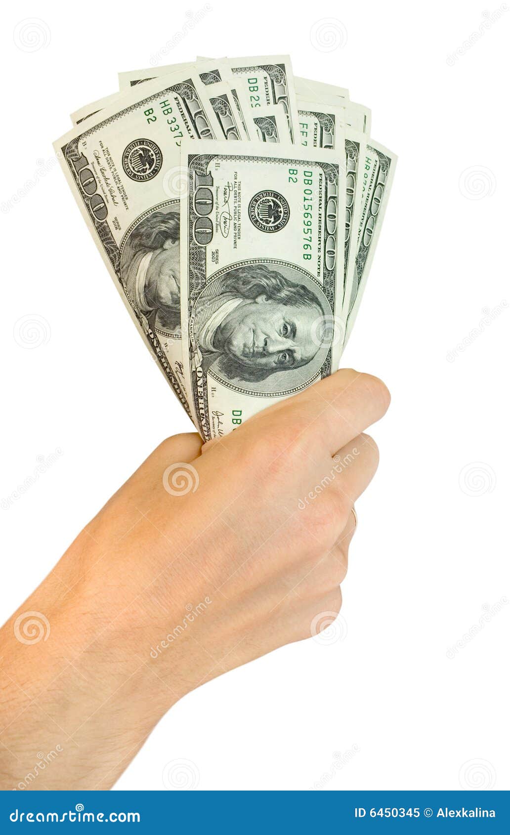 Money In Hand, Banknote In Hand. Hand Holding One Dollar Banknote On ...