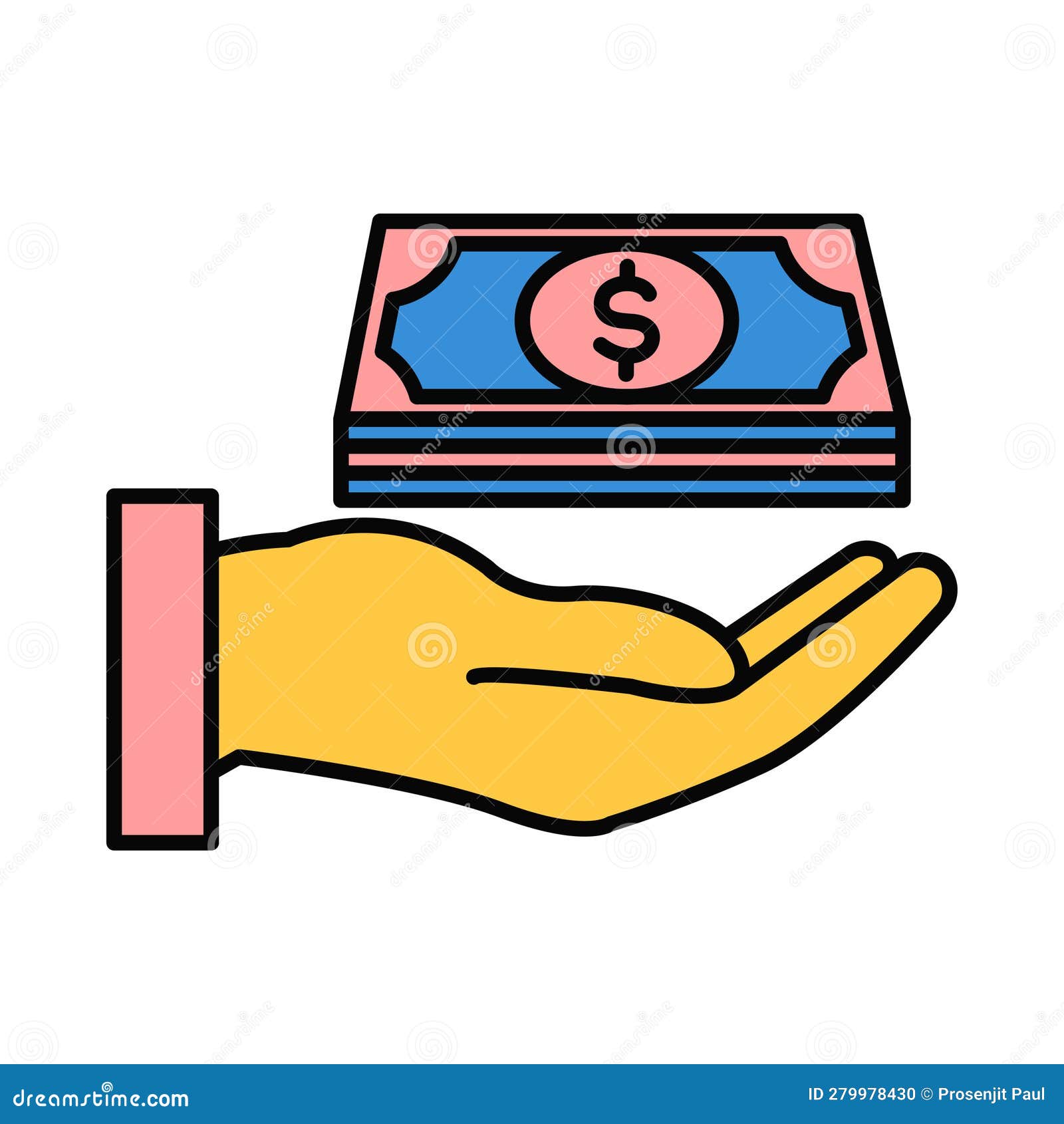 Money, Hand, Dollar, Fund Collect, Fund, Money on Hand Icon Stock ...