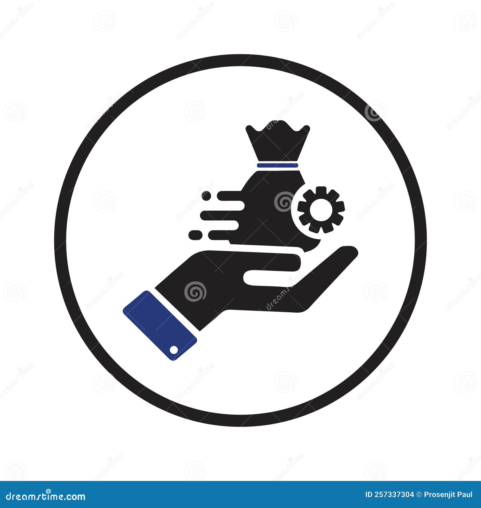 Money on hand icon stock vector. Illustration of rich - 257337304