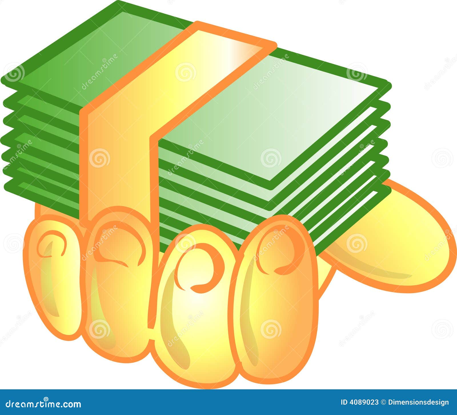 Money in Hand Icon or Symbol Stock Vector - Illustration of bank ...