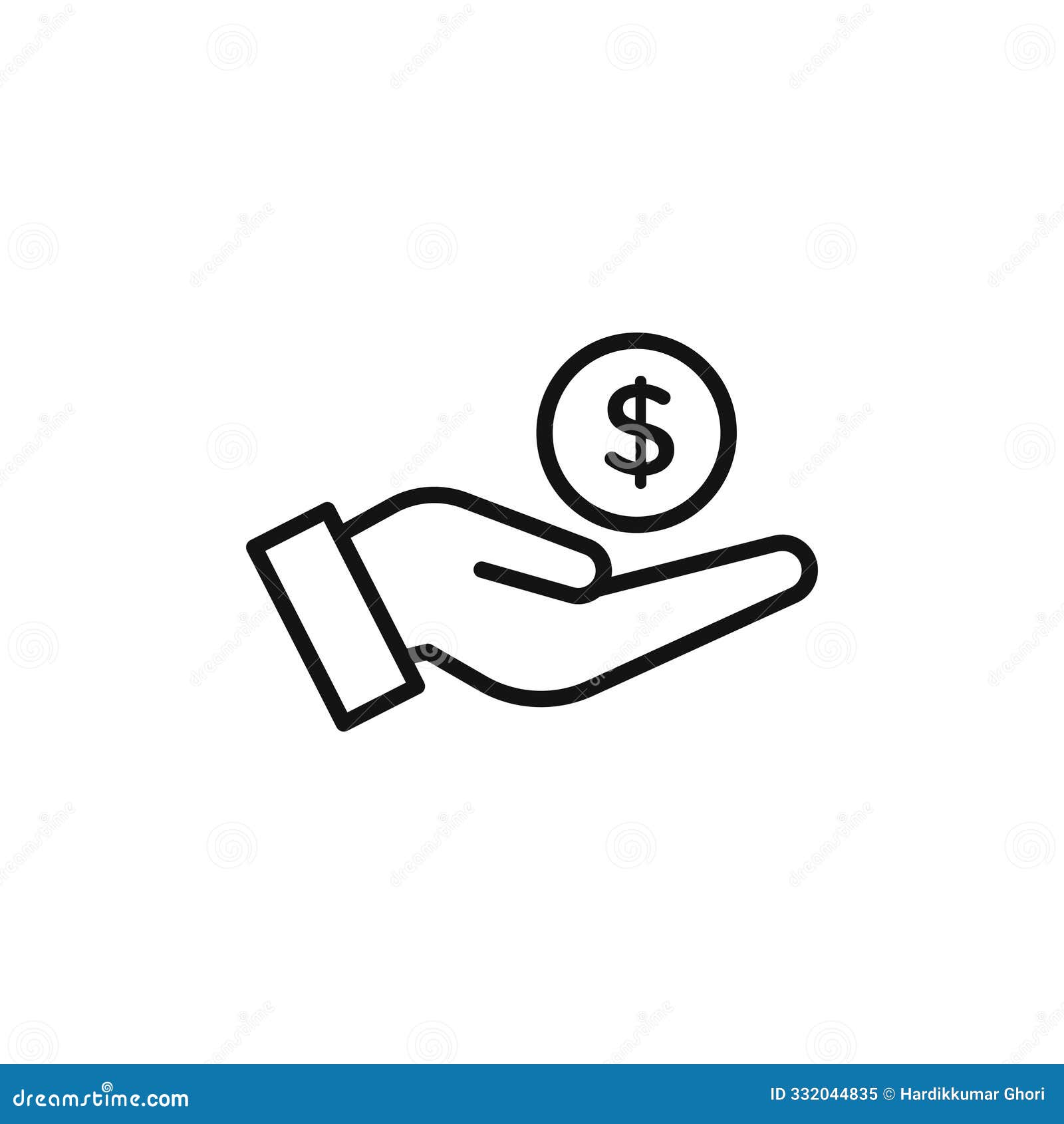 Money in Hand Icon Symbol on White Background Stock Vector ...