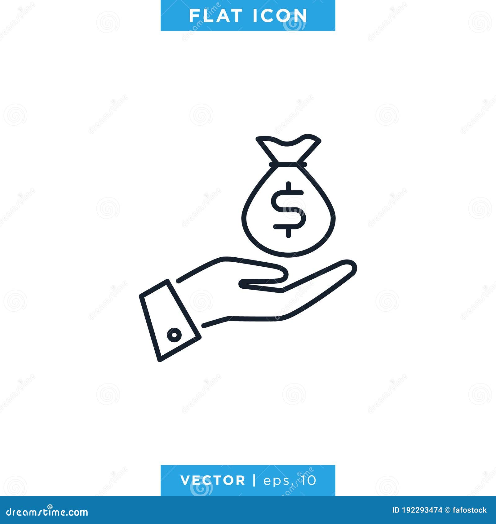 Money in Hand Icon Vector Design Template. Stock Vector - Illustration ...