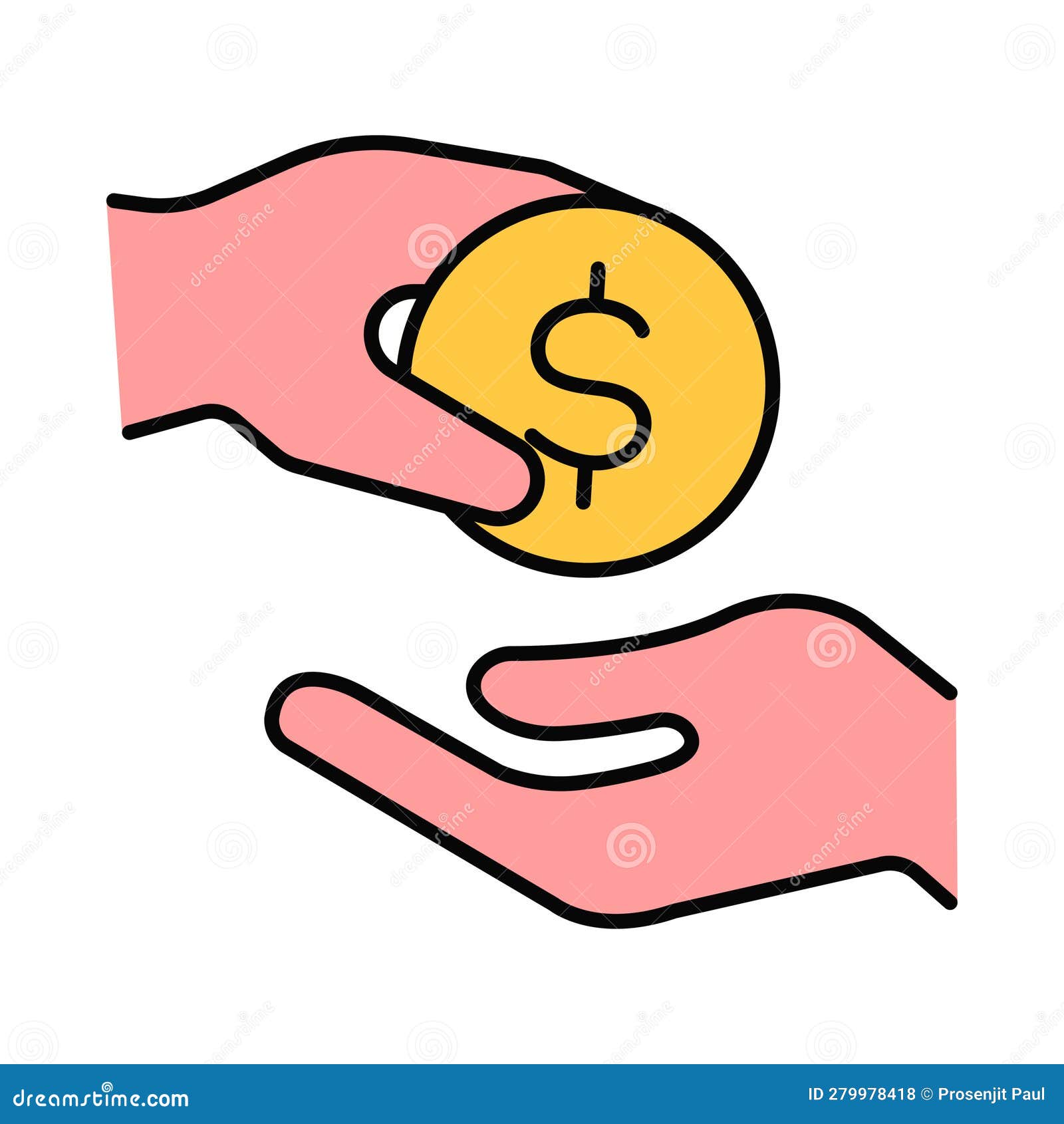 Money, Hand, Hand Over, Money Hand Over Icon Stock Vector ...