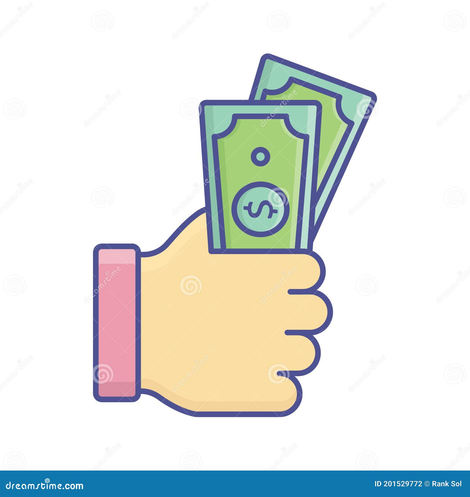 Money Hand Vector Icon Which Can Easily Modify or Edit Stock Vector ...