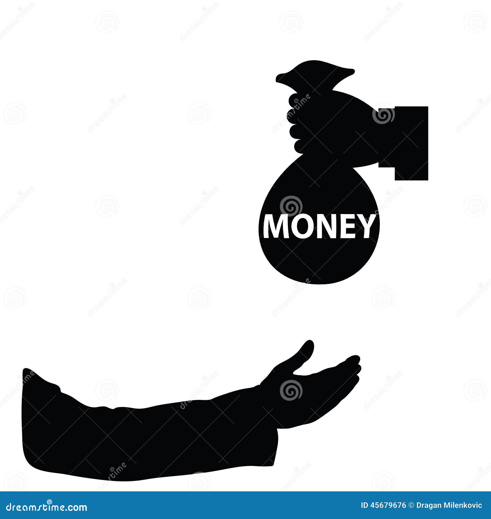 Money in hand vector stock vector. Illustration of economy - 45679676