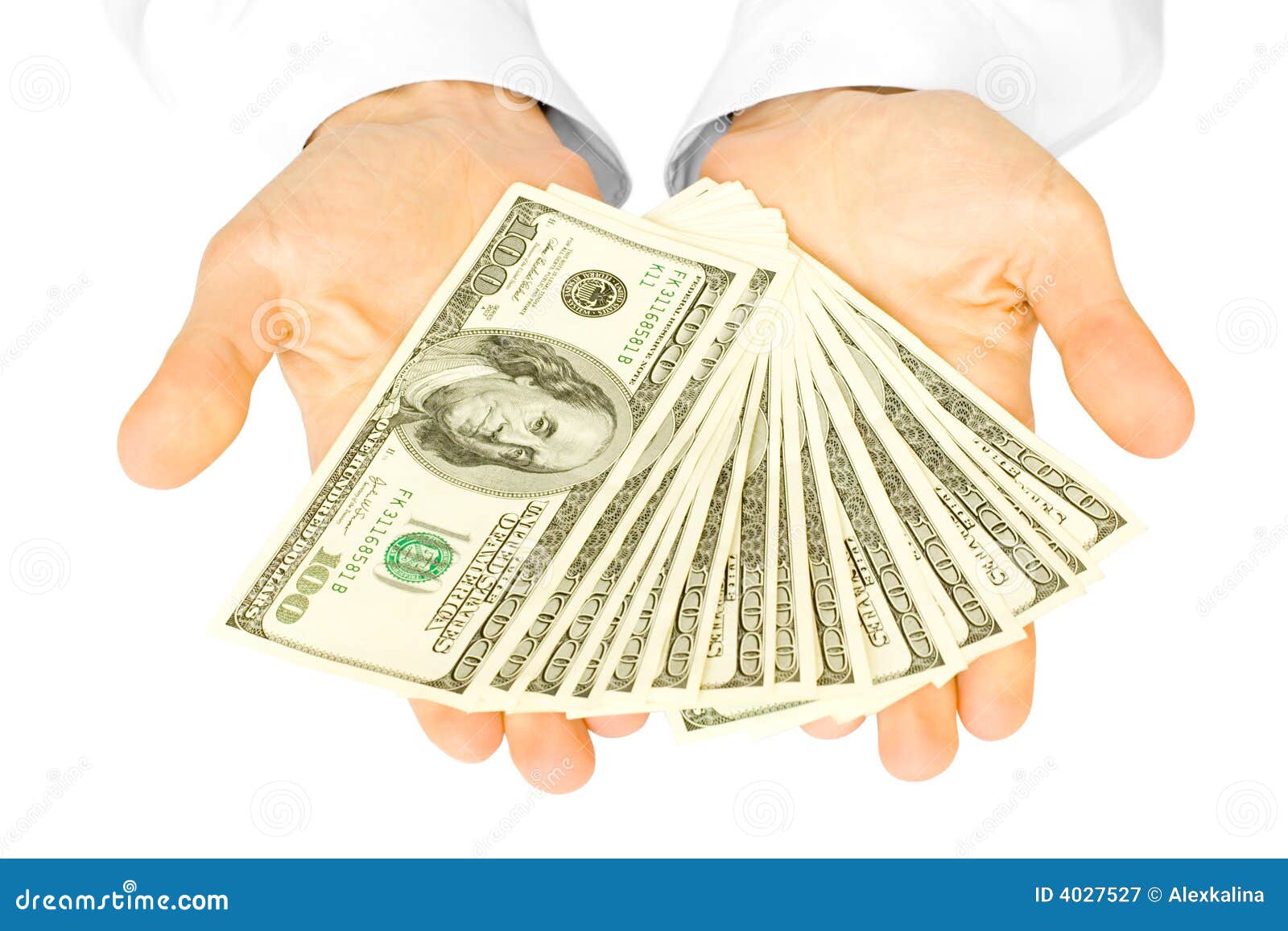 Money with hands stock image. Image of dollars, holding - 4027527