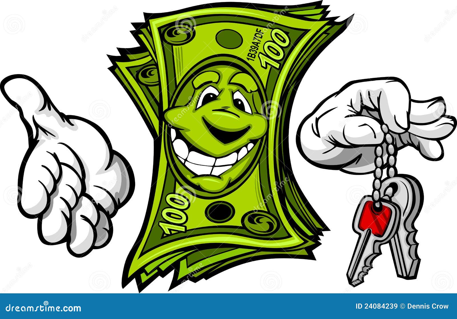 Money with Hands Holding Keys in Fingers Stock Vector - Illustration of ...