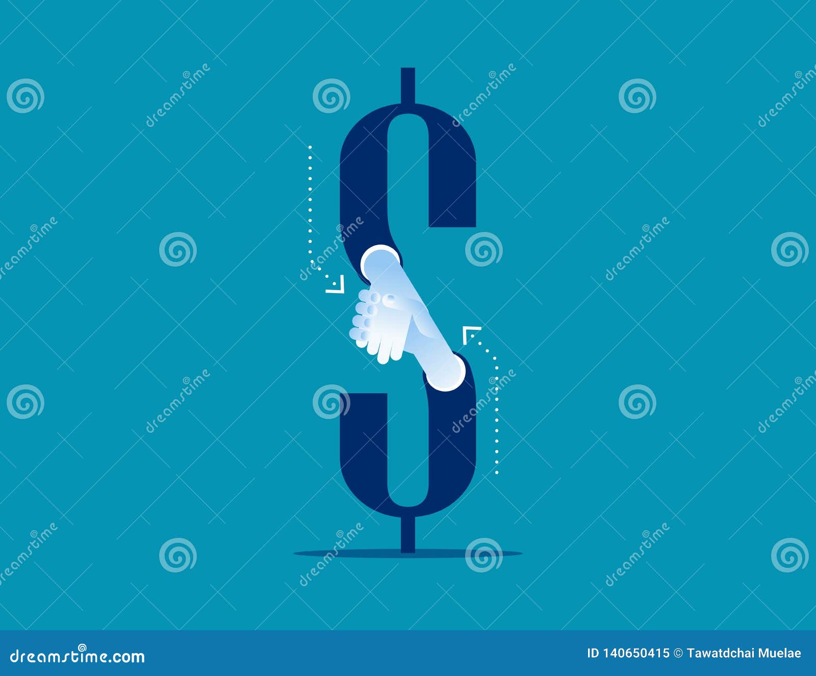 Money Handshake. Concept Business Vector Illustration Stock Vector ...