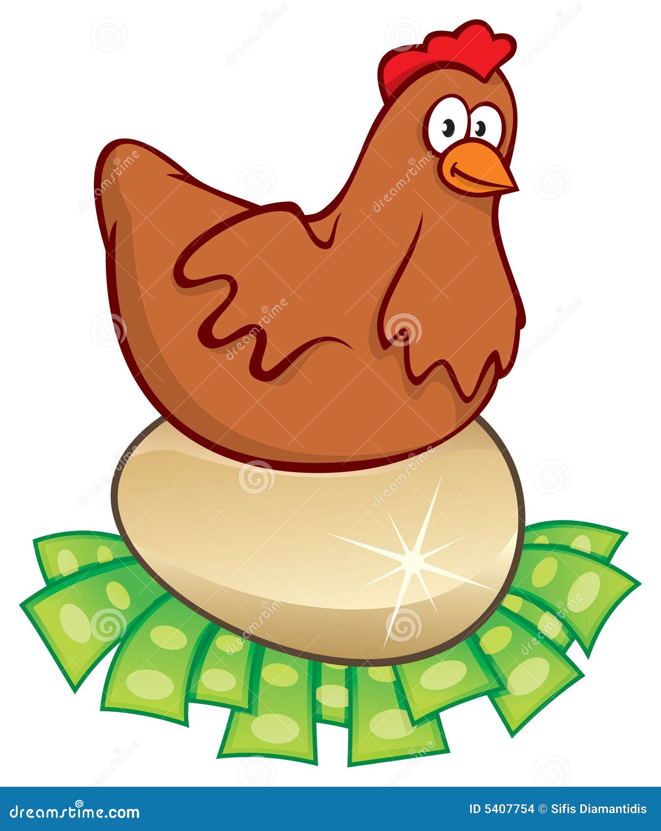 Money hatching chicken stock vector. Illustration of money - 5407754