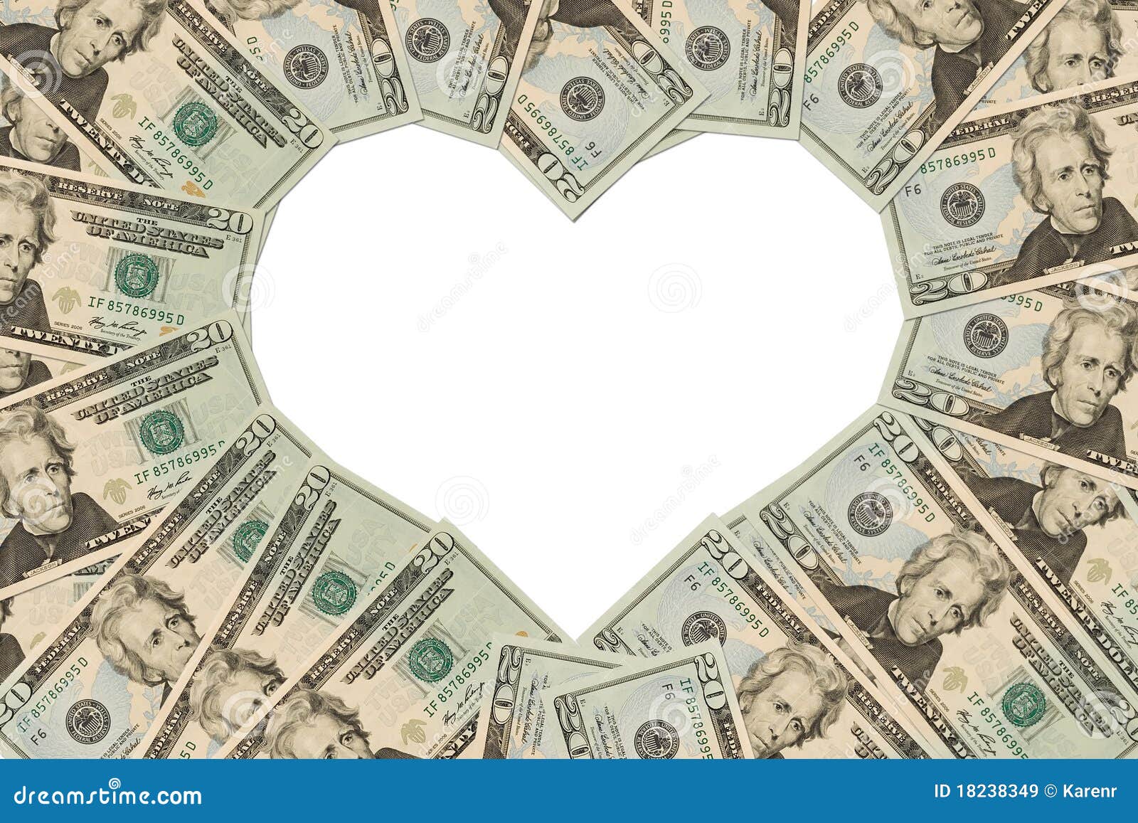 Money Heart stock image. Image of white, retirement, heart - 18238349