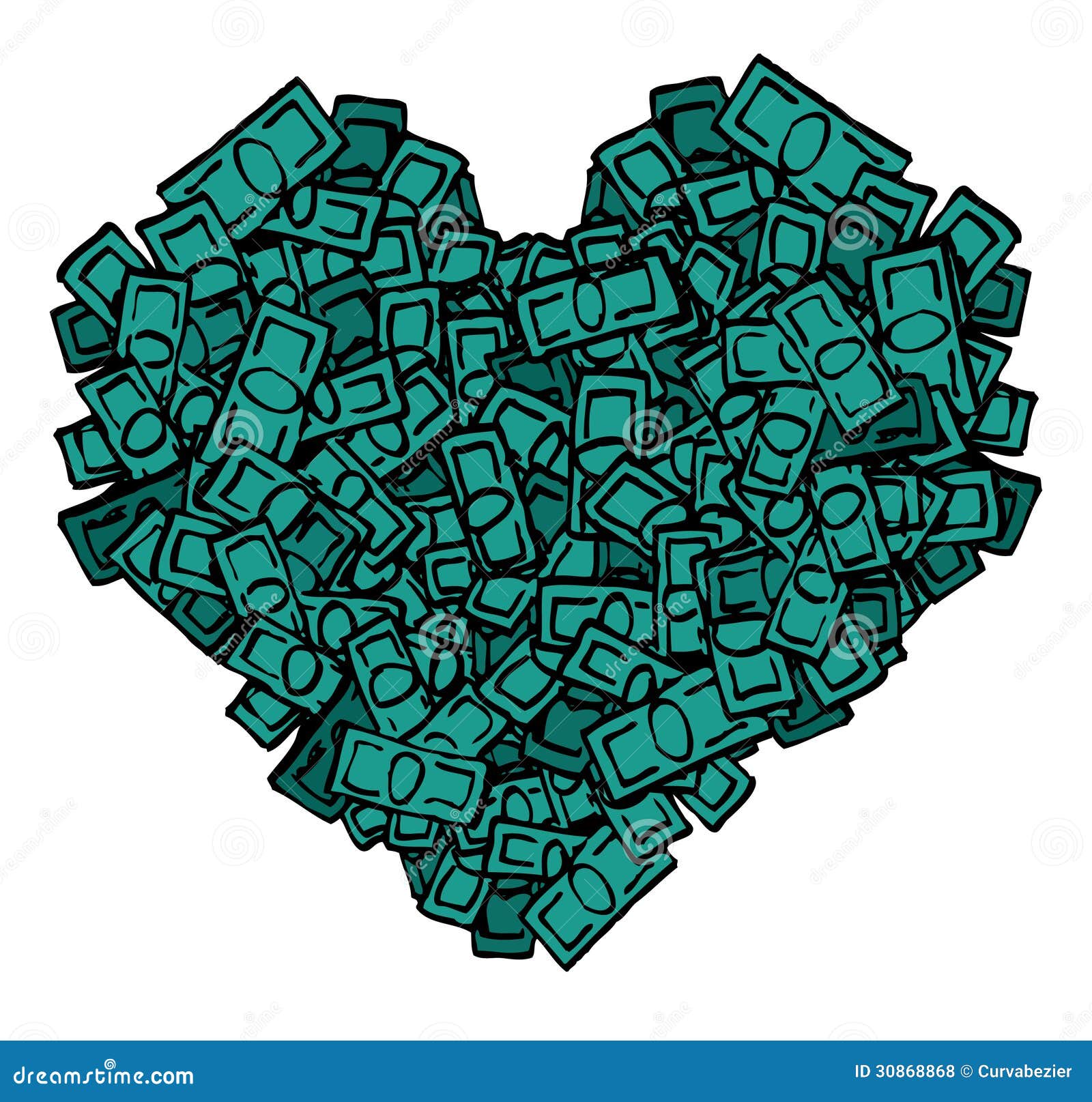 Money heart stock illustration. Illustration of motivation - 30868868