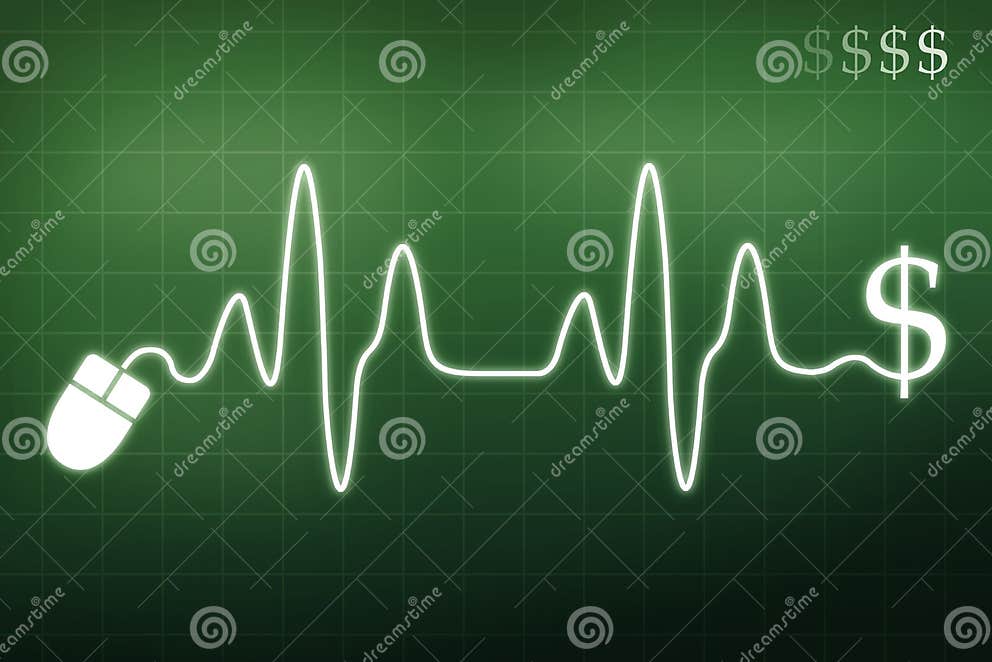 Money in a heartbeat stock illustration. Illustration of heart - 10067815