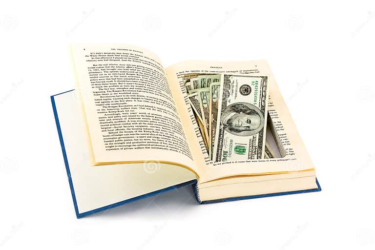 Money Hidden in an Old Book Stock Photo - Image of security, hollowed ...