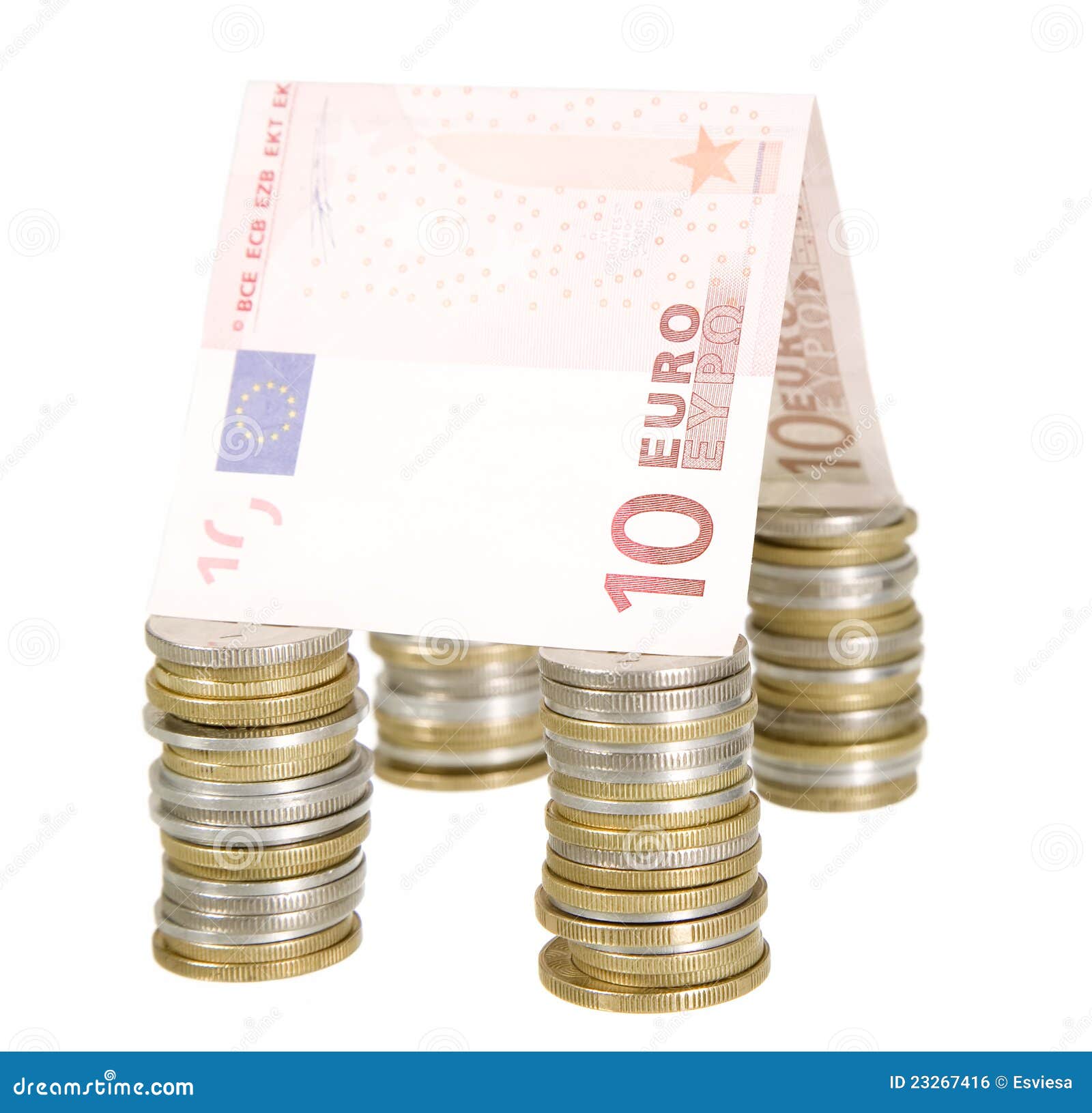 Money House Made from Cons and Banknotes Stock Photo - Image of ...