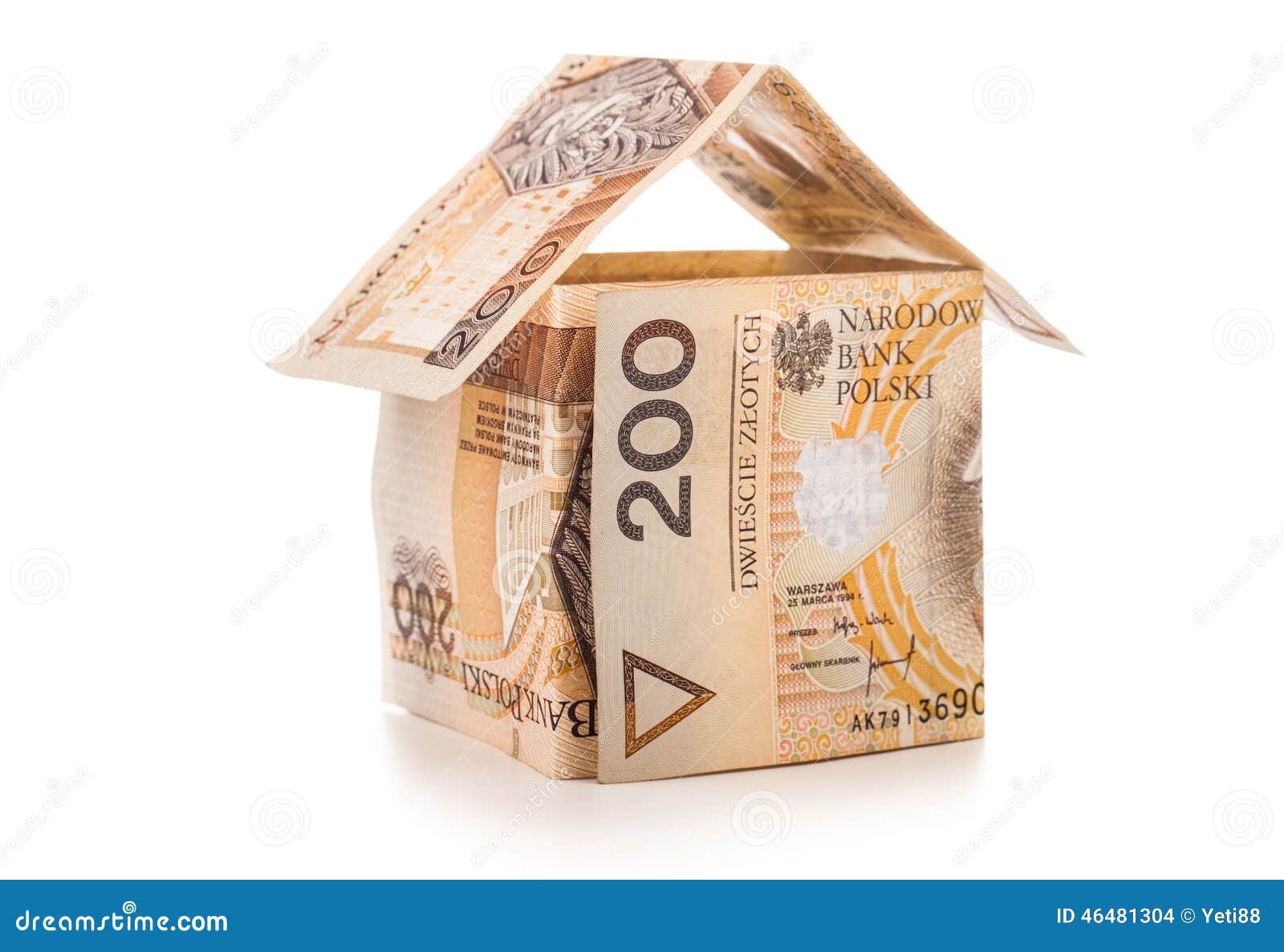 Money House on a White Background Stock Photo - Image of paper, rural ...