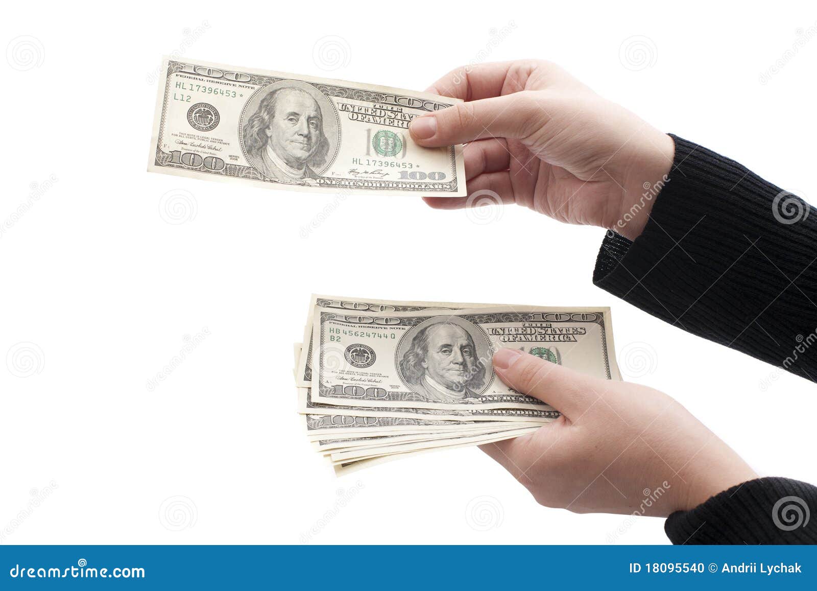 Money in human hands stock photo. Image of buying, dollar - 18095540