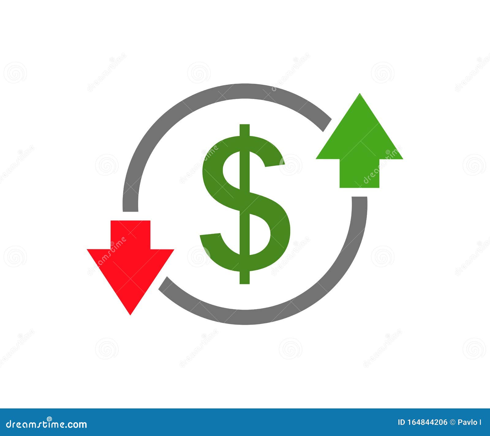 Dollar Rate Decrease And Increase. Coin Icon. Money Arrow Up And Down. Cost Reduction. Vector On ...