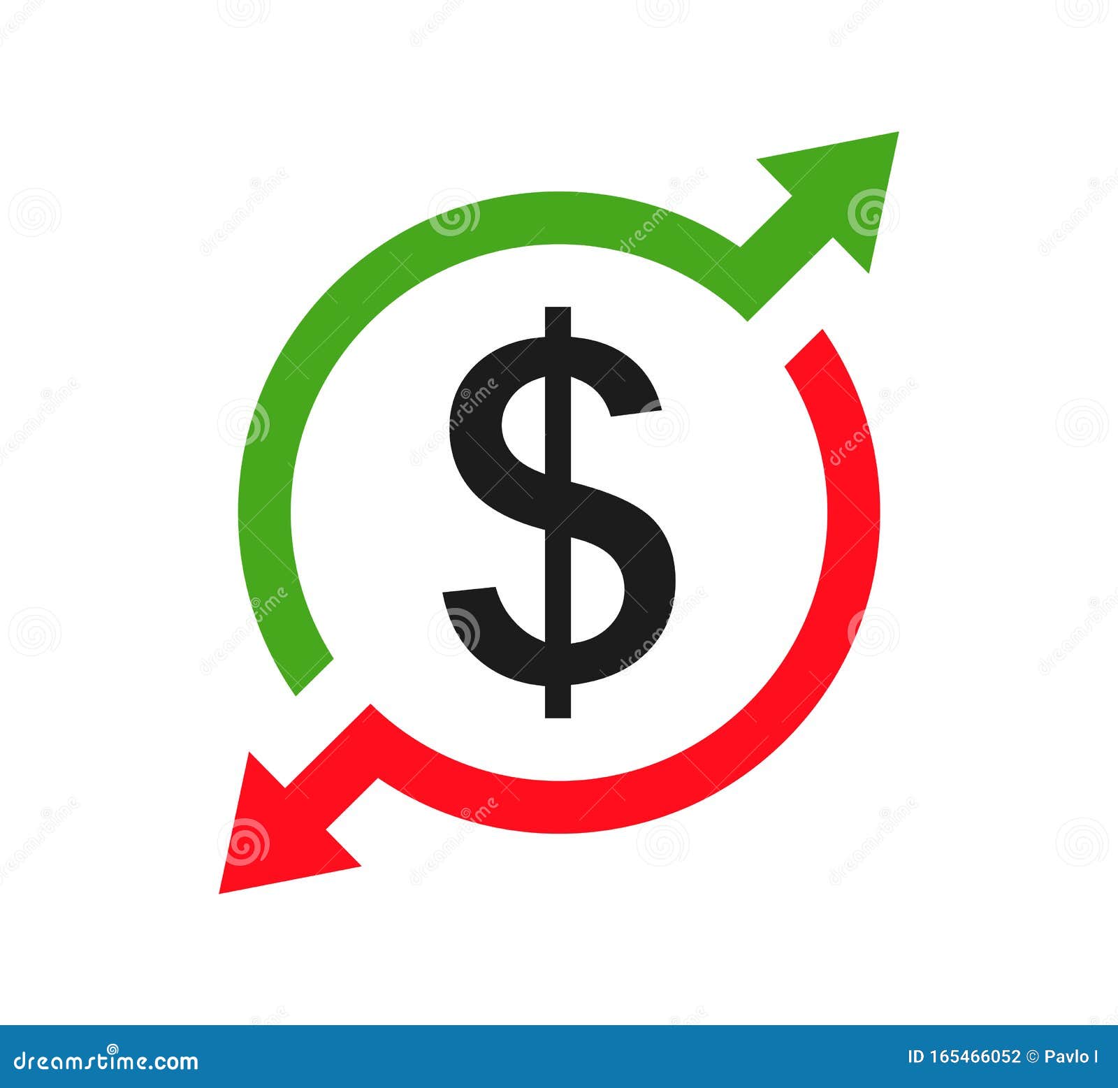 Dollar Rate Decrease And Increase. Coin Icon. Money Arrow Up And Down. Cost Reduction. Vector On ...