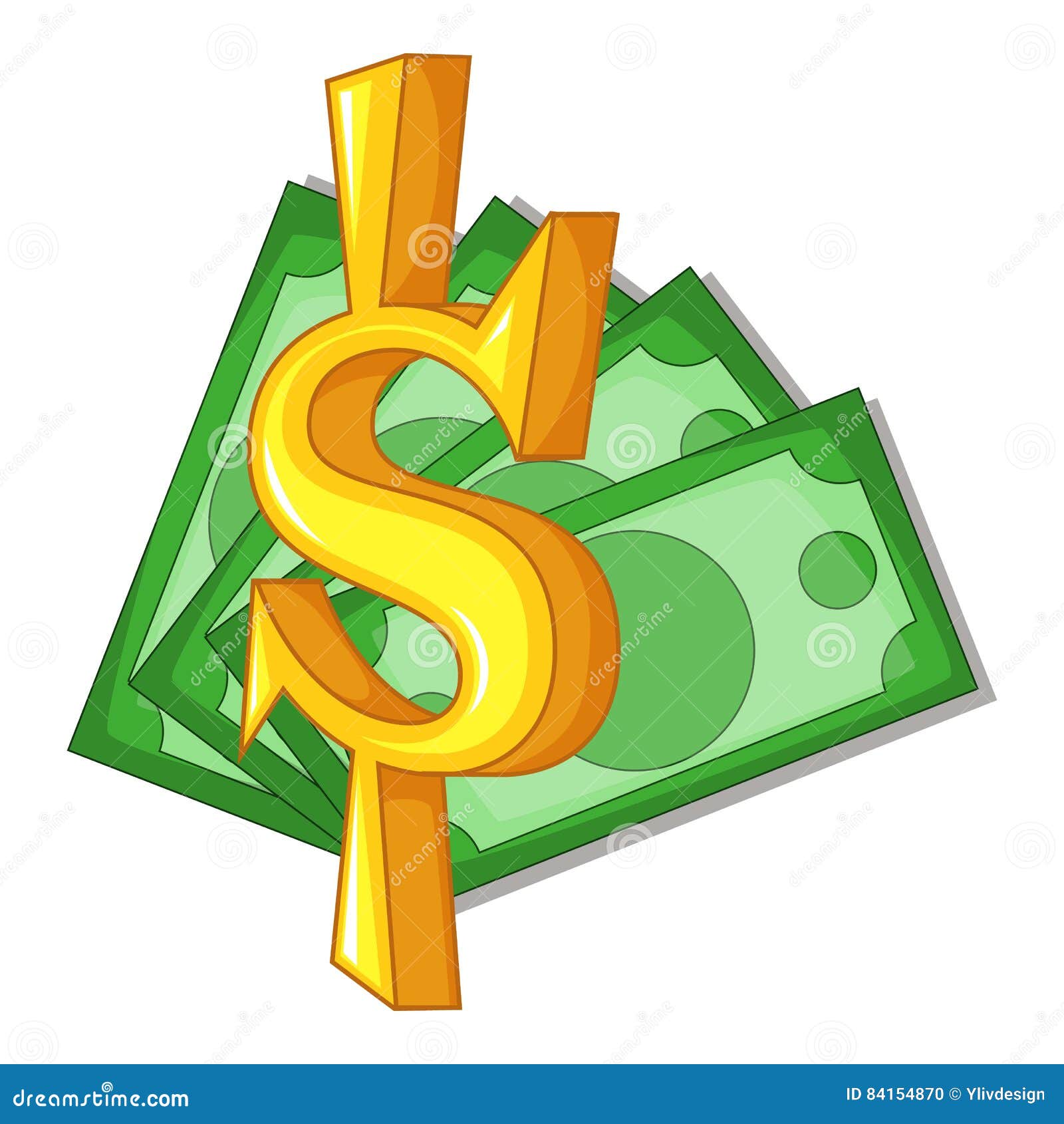 Money icon, cartoon style stock vector. Illustration of billing - 84154870